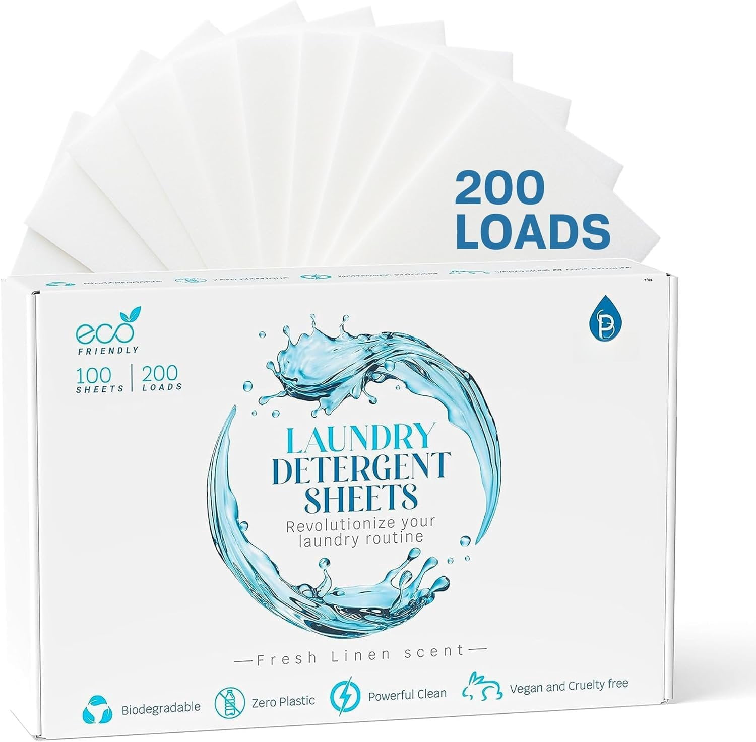 Eco Laundry Detergent Sheets - 100 Sheet (200 Loads) Laundry Sheets ...