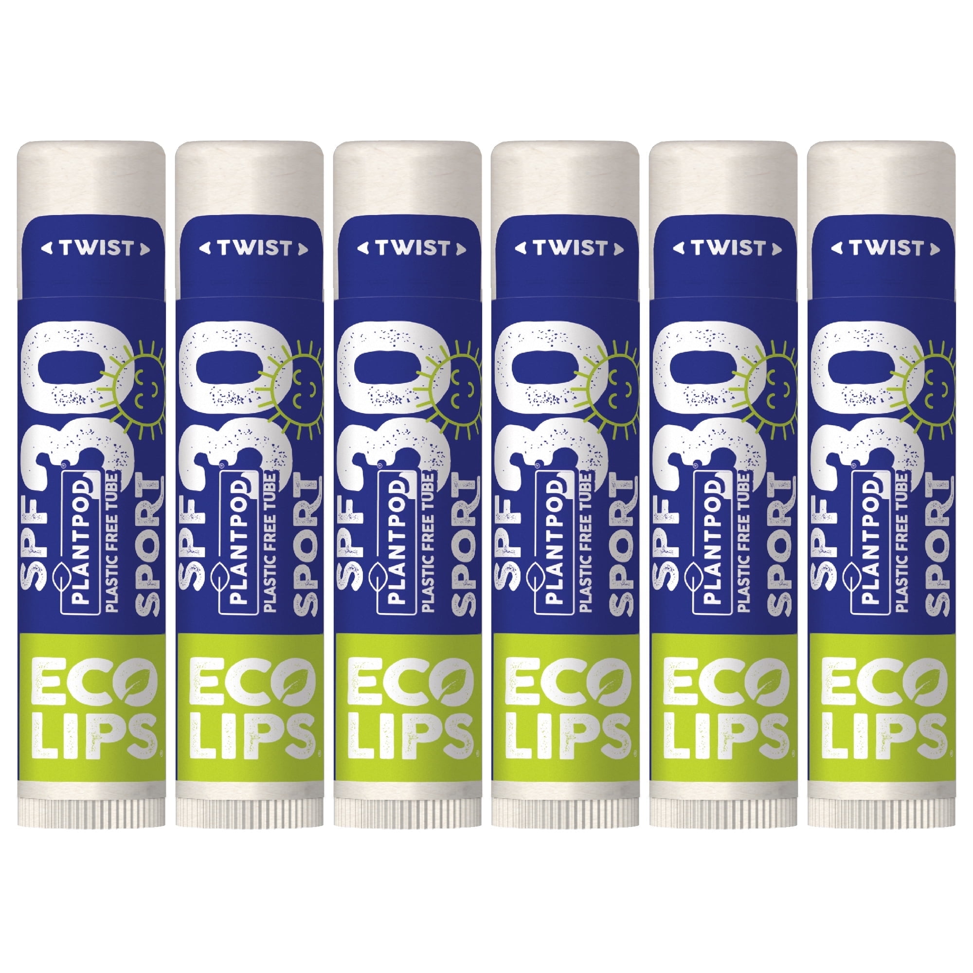 Eco Lips Classic Plant Pod Sport Broad Spectrum SPF 30 Sunscreen Lip ...