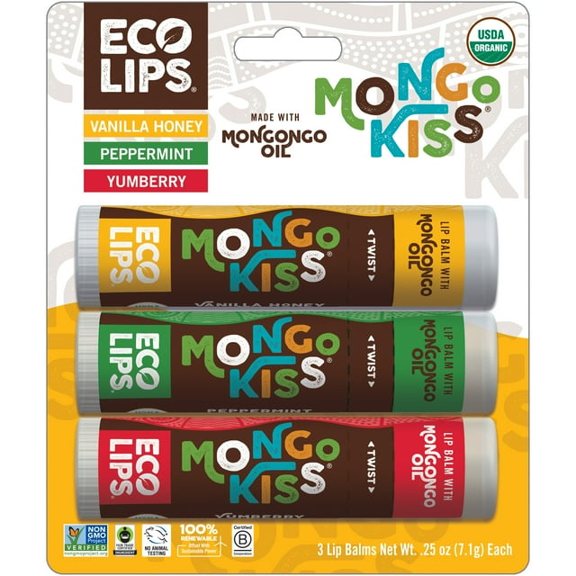 Eco Lips Organic Mongo Kiss Moisturizing Lip Balm Variety 3-Pack ...