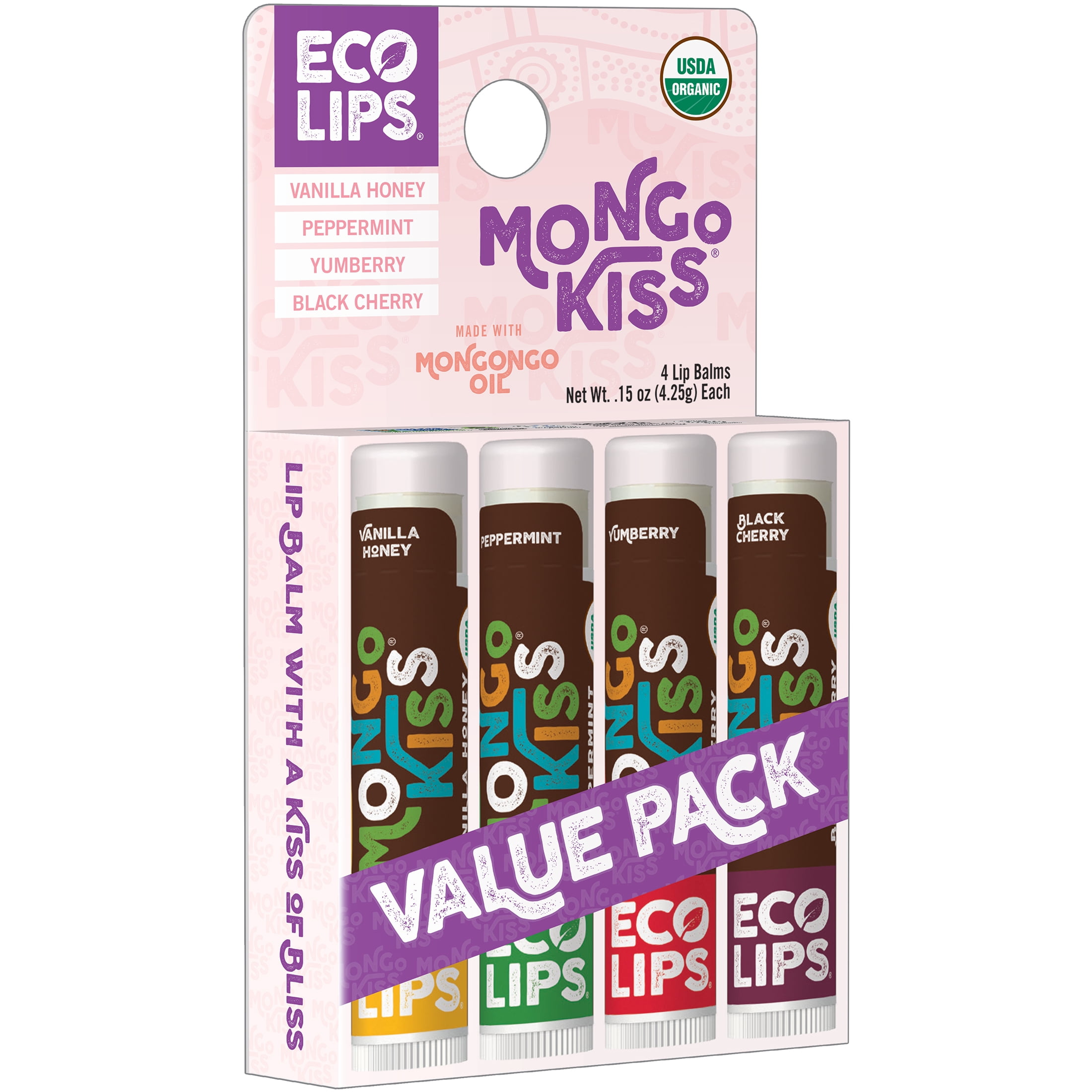 Eco Lips Organic Mongo Kiss Moisturizing Lip Balm Variety 4-pack ...