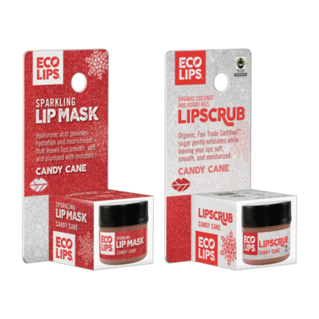 Eco Lips Sparkling Vanilla Mint Candy Cane Lip Mask and Sugar Lip Scrub ...
