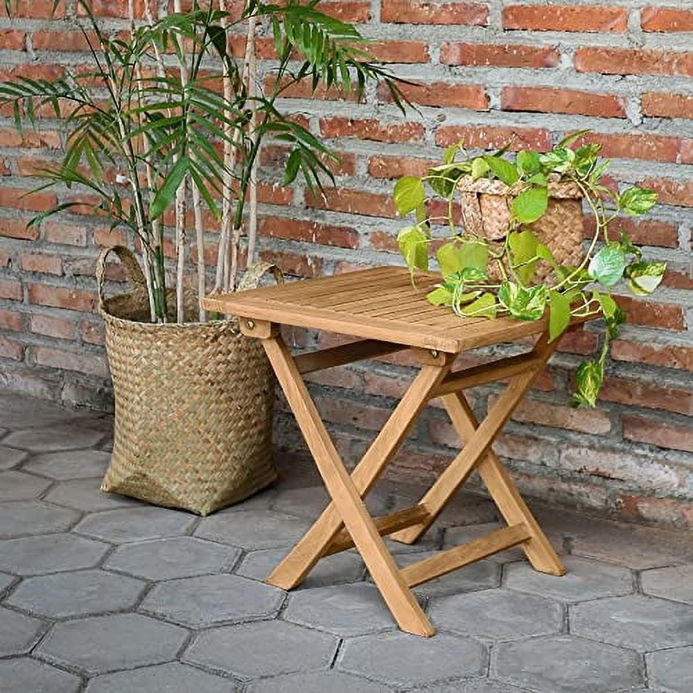 Eco Living Patio Folding Side Table, Solid Teak Wood Patio Foldable ...