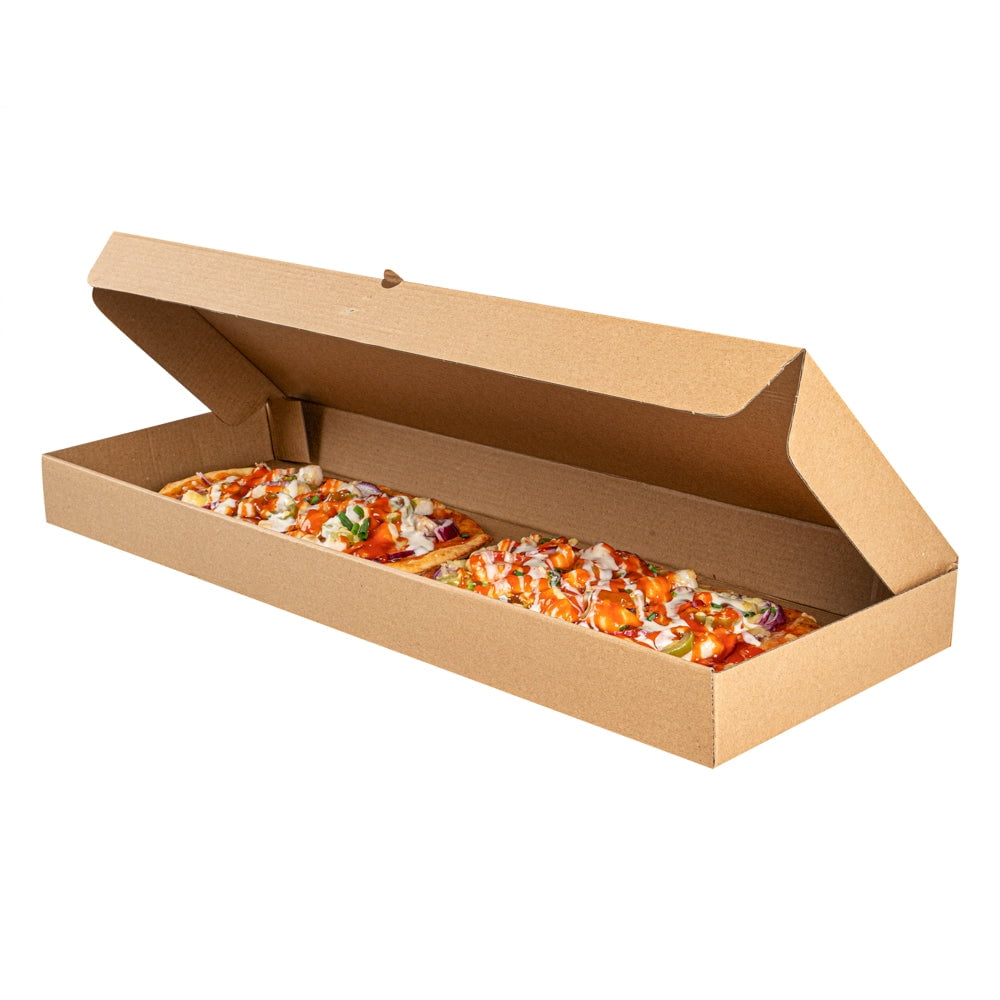 Eco Pie Kraft Paper Corrugated Flatbread Box - 24" x 12" x 2" - 50 ...