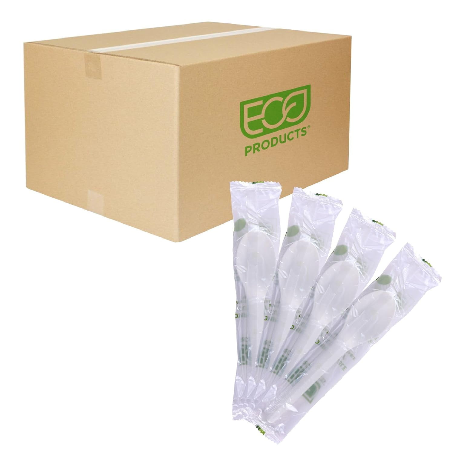 Eco-Products Compostable CPLA 6" Plastic Spoons, Case of 1000 ...