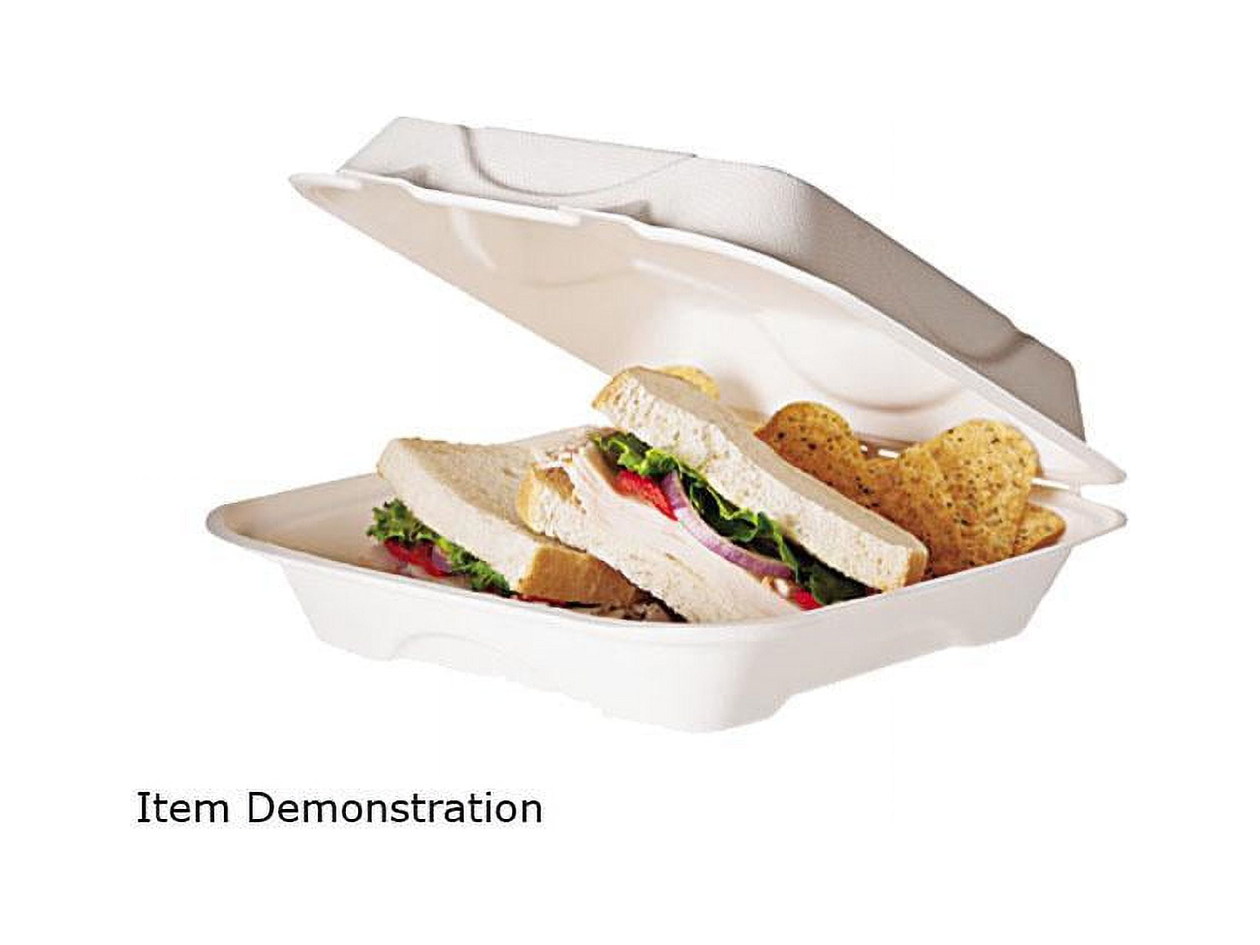 Eco-Products EP-HC91 9.00" x 9.00" x 3.00" Sugarcane Clamshells Food ...