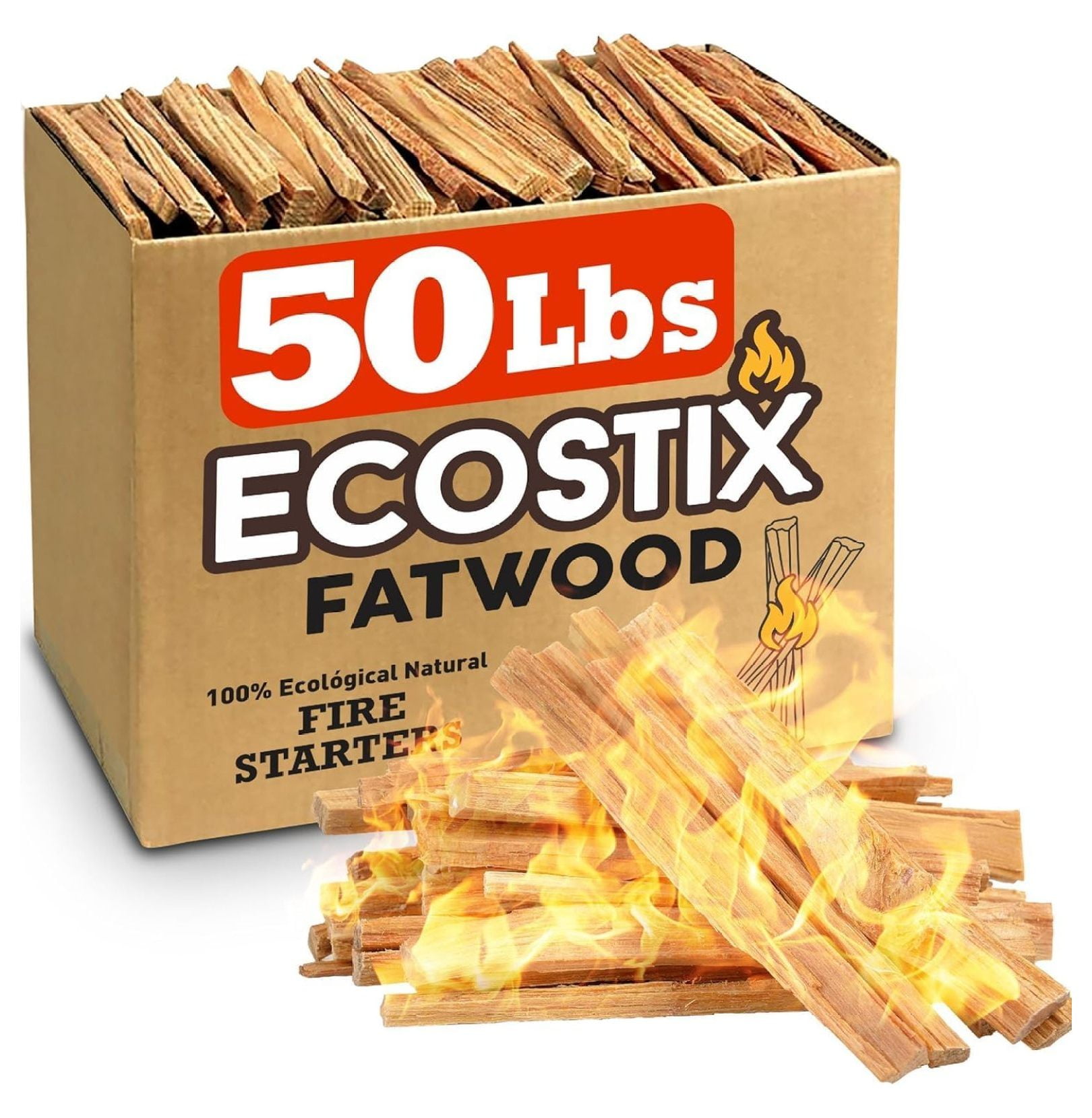 Eco-Stix Fatwood Fire Starter Kindling Firewood Sticks – 100% Organic ...