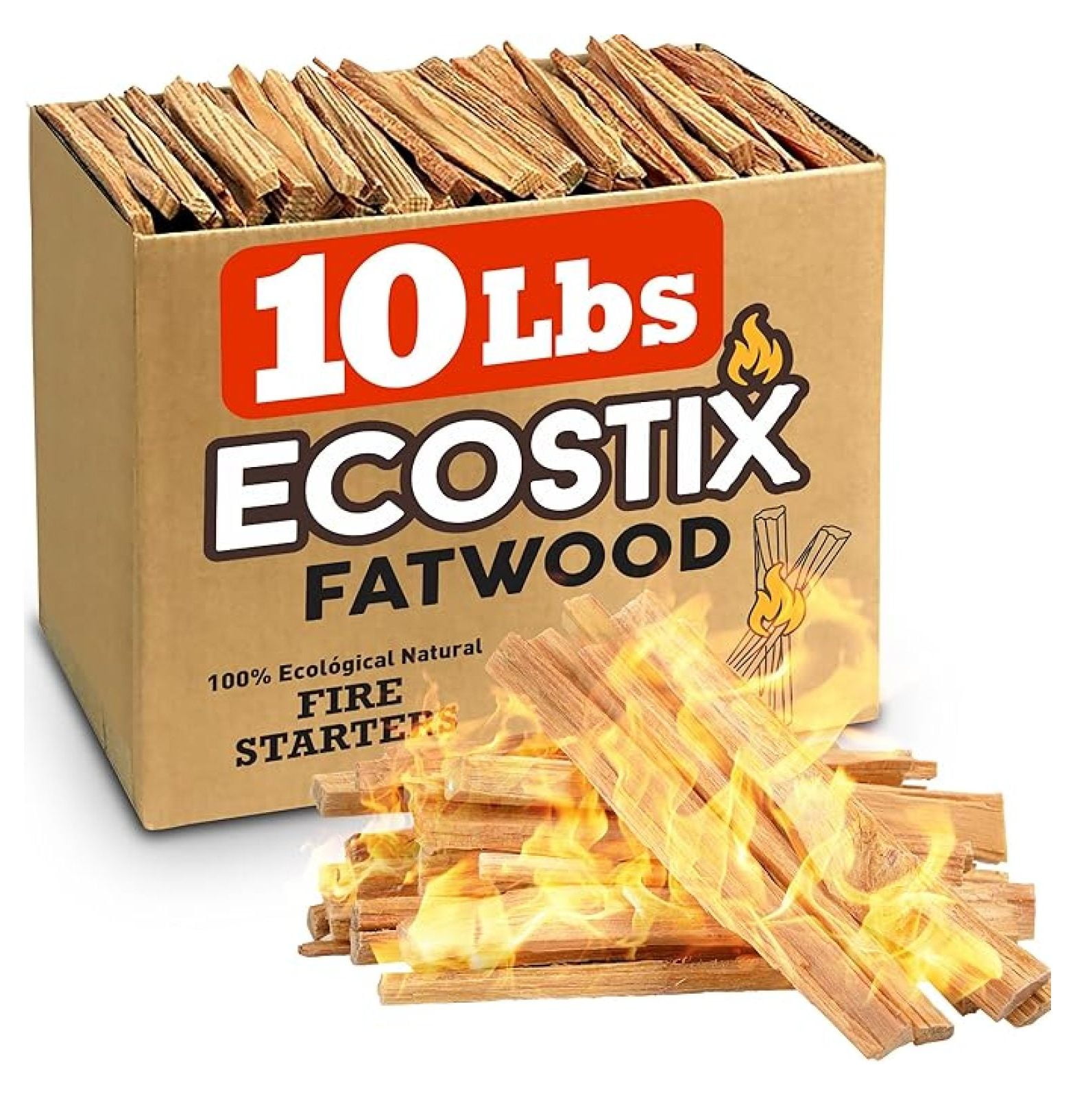Eco-Stix Fatwood Fire Starter Kindling Firewood Sticks – Bulk Packaged ...