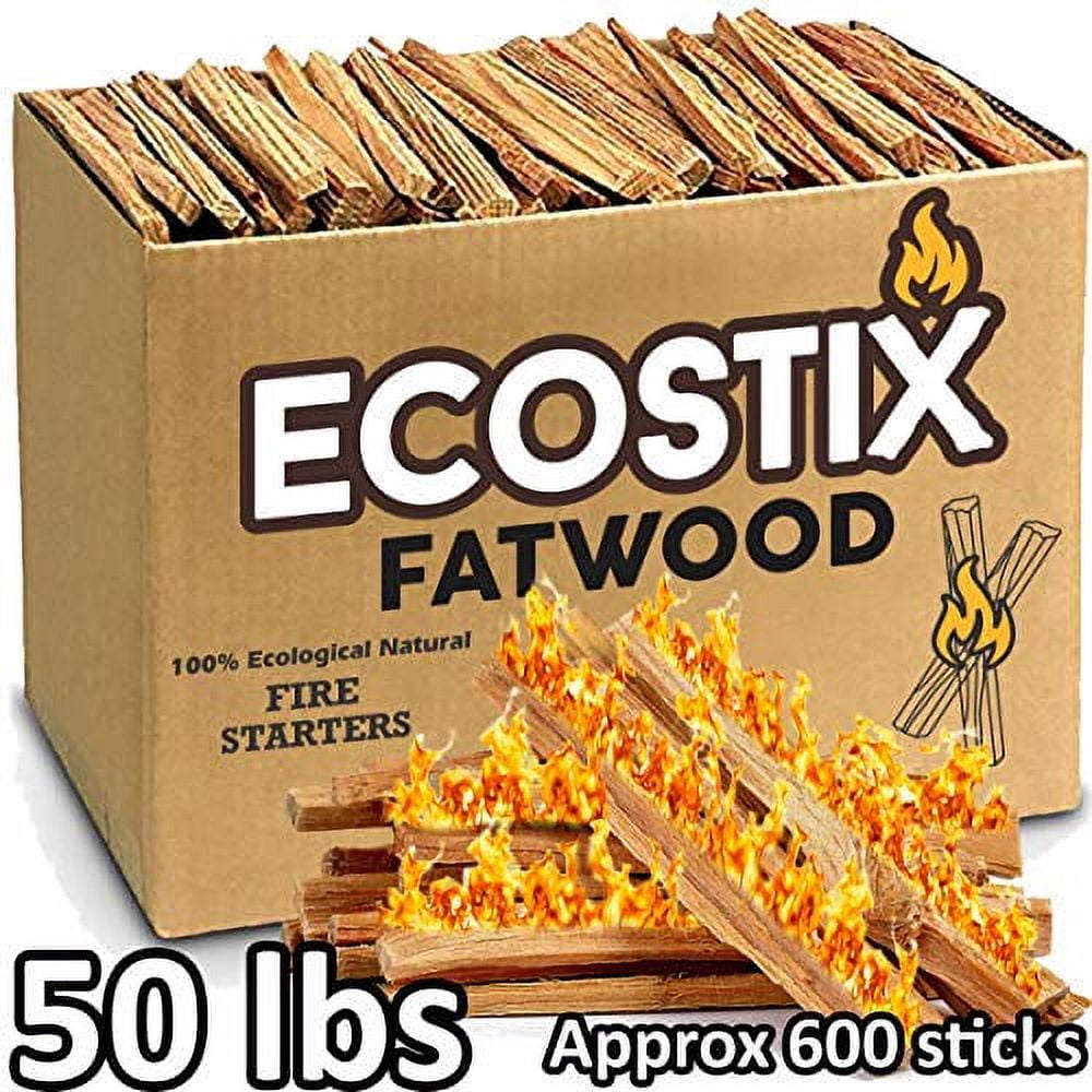 Eco-Stix 50LB Fatwood Fire Starter Kindling Sticks for Wood Stove ...