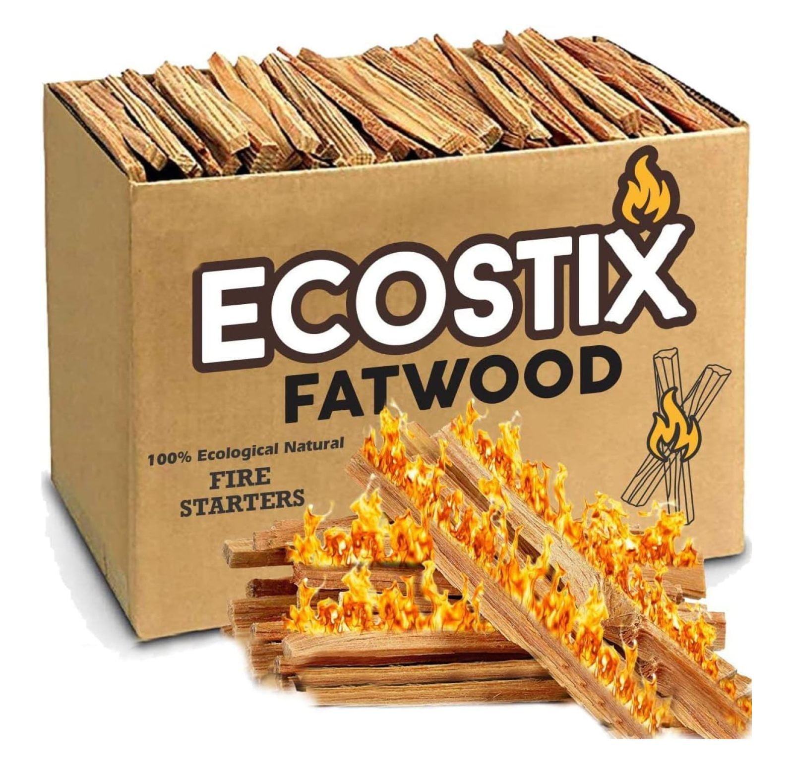 Eco-Stix Fatwood Fire Starter Kindling Firewood Sticks Bulk Packaged Firestarters 100% All ...