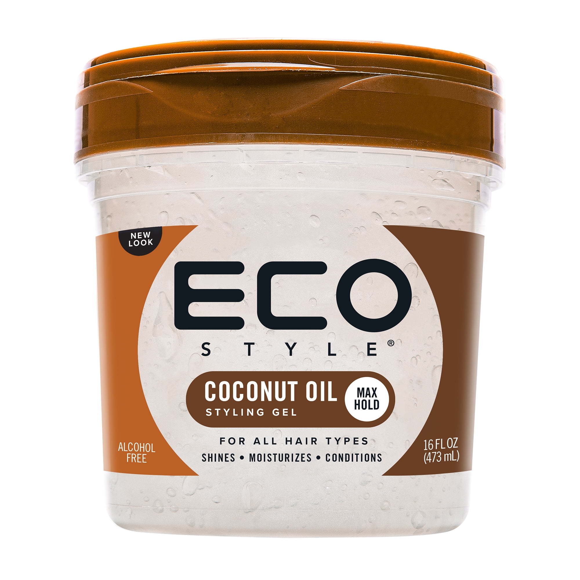Eco Style Coconut Oil Hair Gel, 16 oz, Hydrating, Weightless Sheen ...