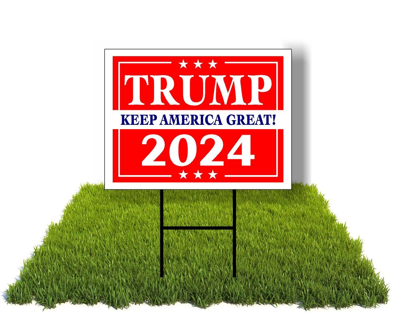 Eco TRUMP 2024 RED KEEP AMERICA GREAT POLITICAL 1 Double Sided 12x16 in ...