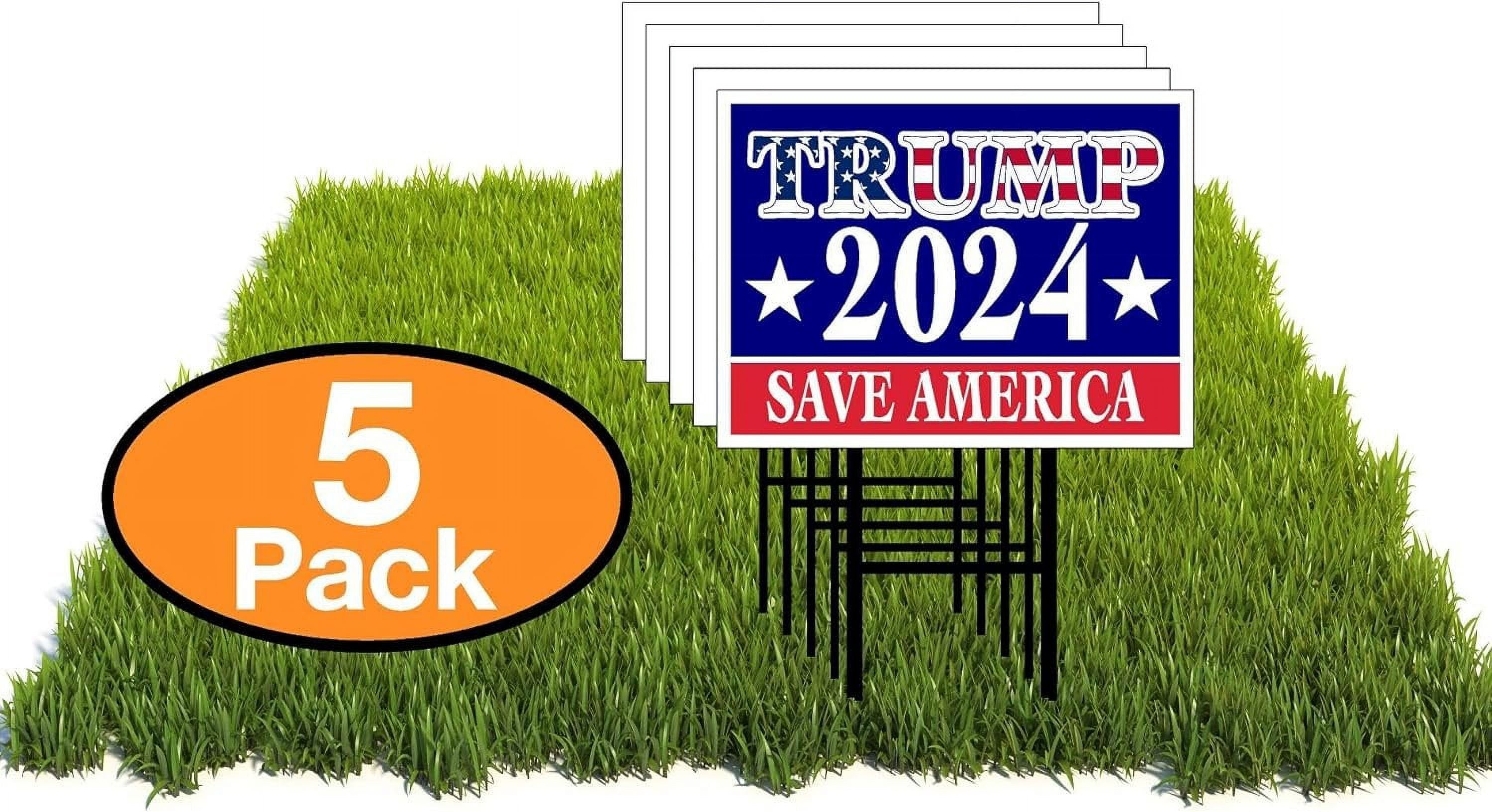 Eco TRUMP 2024 SAVE AMERICA 5 Double Sided 12x16 in Yard Road Sign w ...