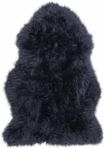 Eco-Tanned Luxury Navy Blue Sheepskin Rug – Sustainable, Ultra-Soft ...