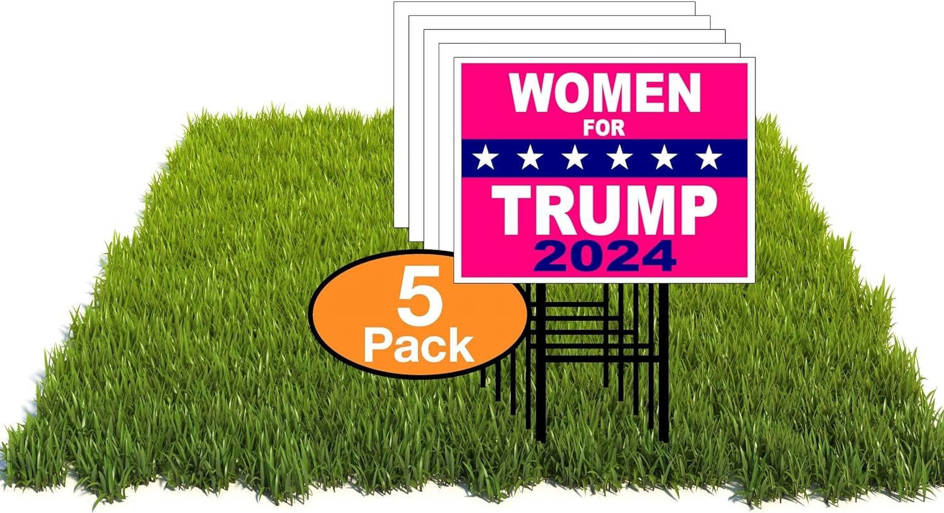 Eco Women for trump 2024 pink 5 Double Sided 12x16 in Yard Road Sign w ...