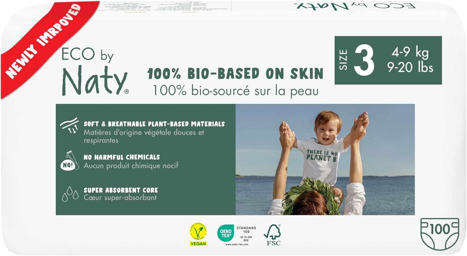Eco by Naty Fully Compostable Baby Diapers, Size 3, 100 Count - Walmart.com