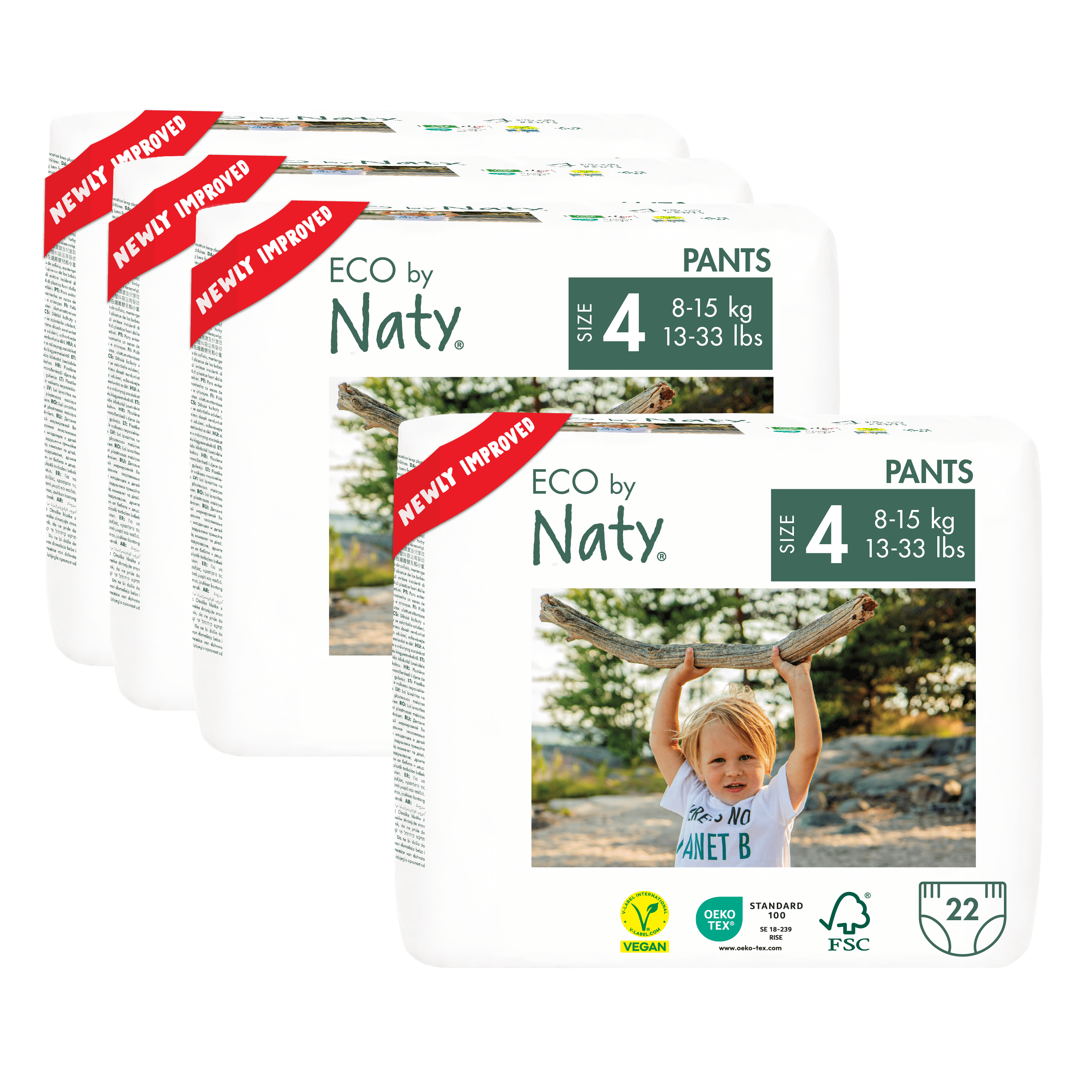 Eco by Naty Pull on Pants, Size 4, 88 Count, Disposable Baby Diapers ...