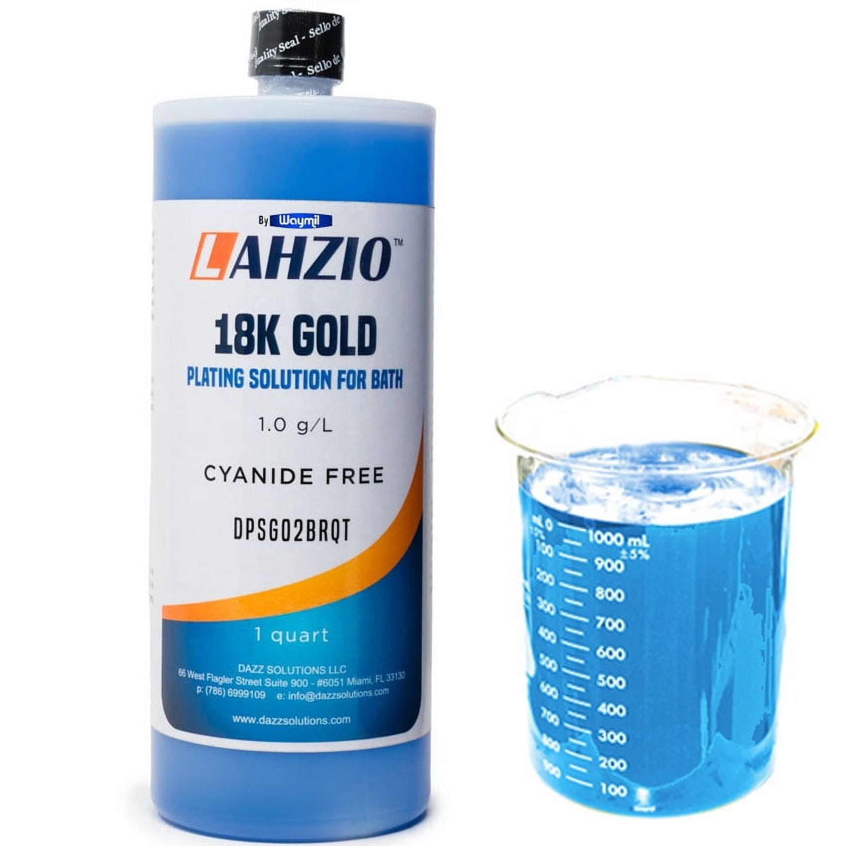 Eco-friendly 18k Color Gold Plating Solution for Bath Plating 1 Quart ...