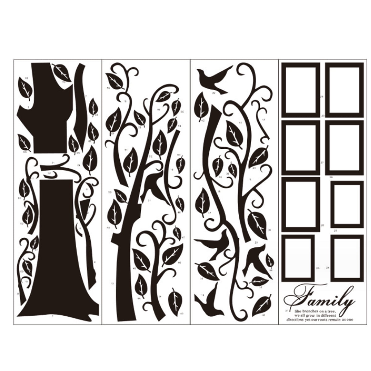 Eco-friendly Family Tree Wall Decal, Waterproof & Removable ...