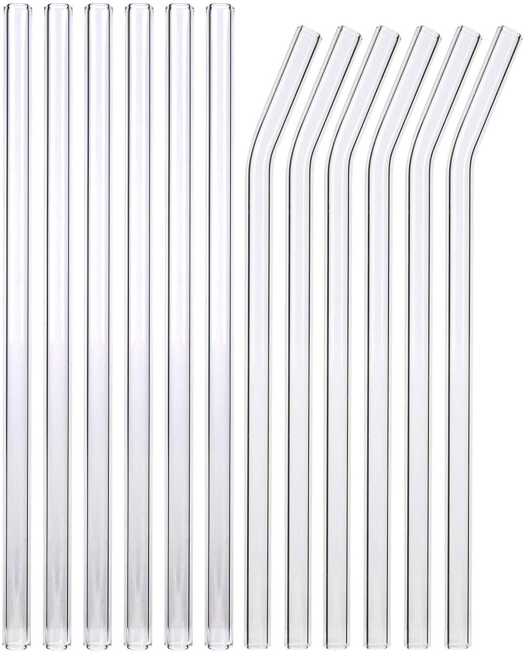 Eco-friendly Glass Straws, Reusable Borosilicate Glass Drinking Straws ...