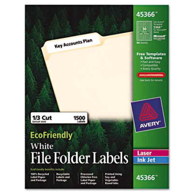 Eco-friendly Labels 2/3 x 3 7/16 White 1500 Pack - Walmart.com