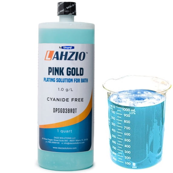 Eco-friendly PINK Color Gold Plating Solution for Bath Plating 1 Quart ...