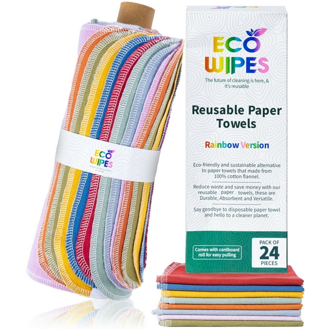 Eco-wipes Easy Clean Cloths, Reusable & Washable Paper Towels, 100% ...