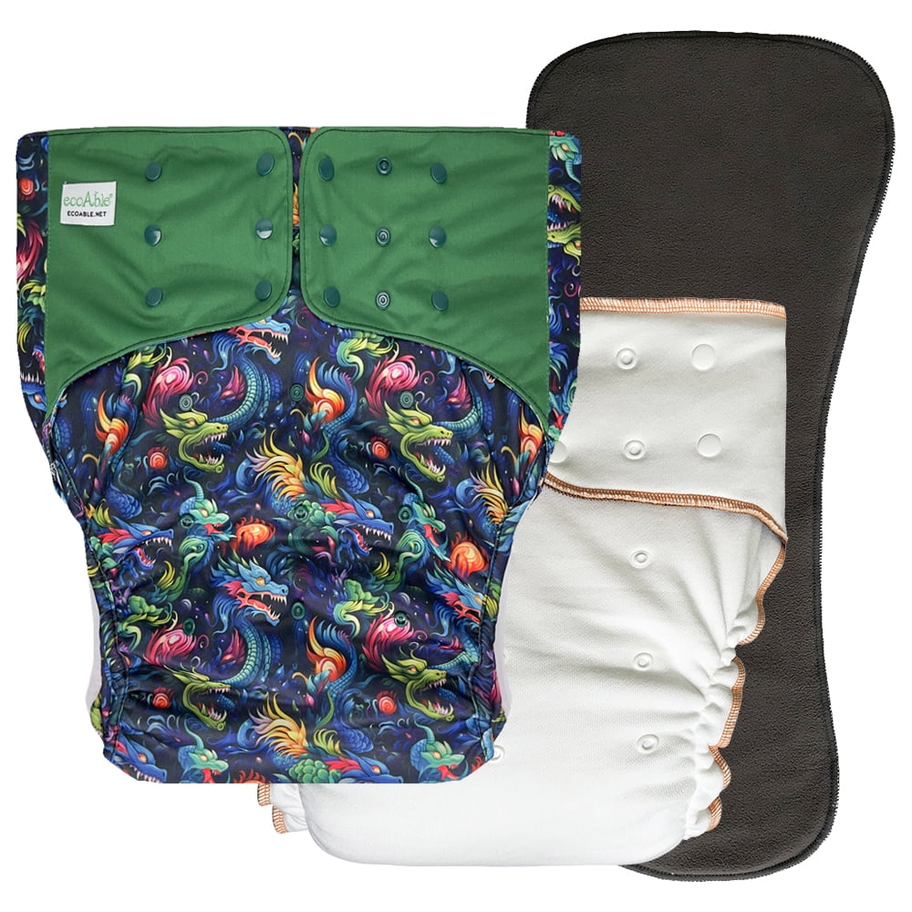 EcoAble Adult Nighttime Diaper Set - Incontinence Protective Briefs ...