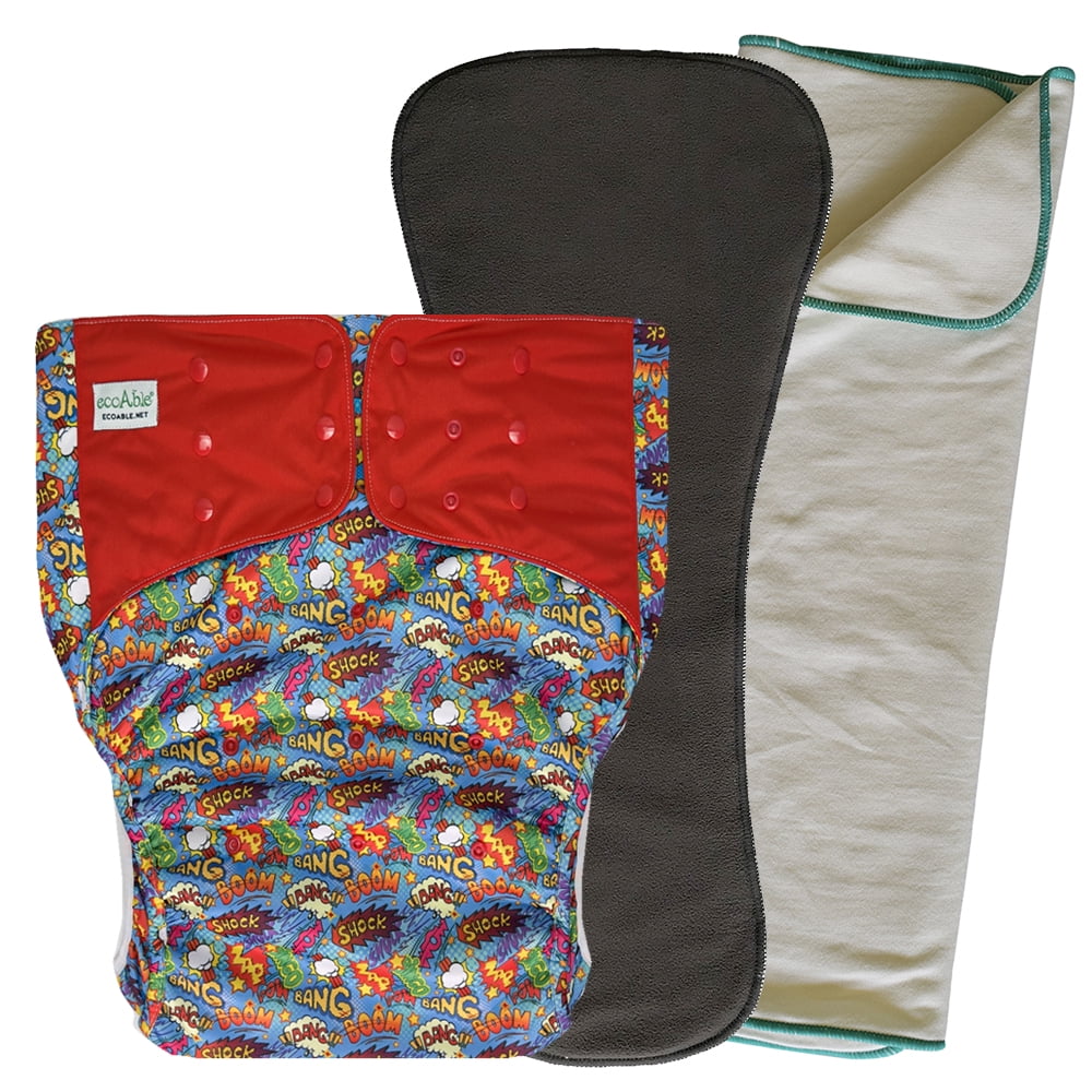 EcoAble Unisex Adult's Cloth Diaper Cover 2.0 - Reusable Incontinence ...