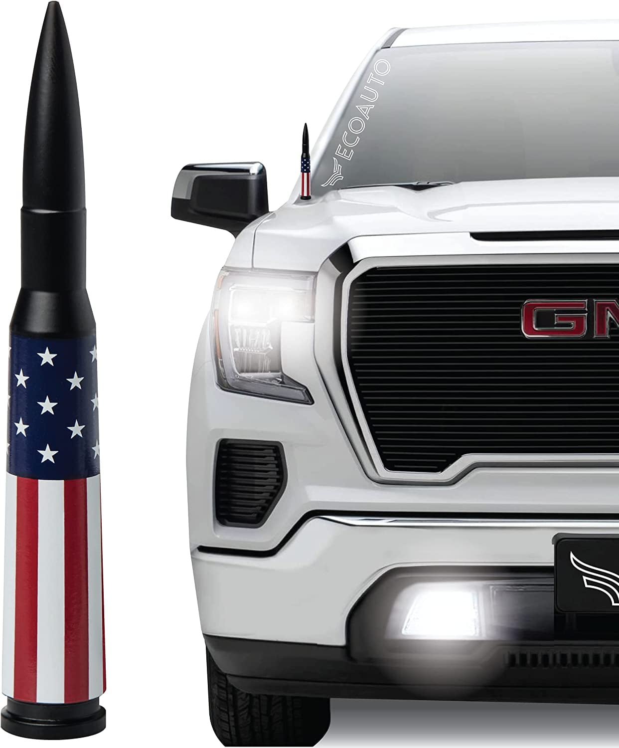 EcoAuto Badass 50 Cal Bullet Antenna Replacement Fits All Chevy & GMC ...