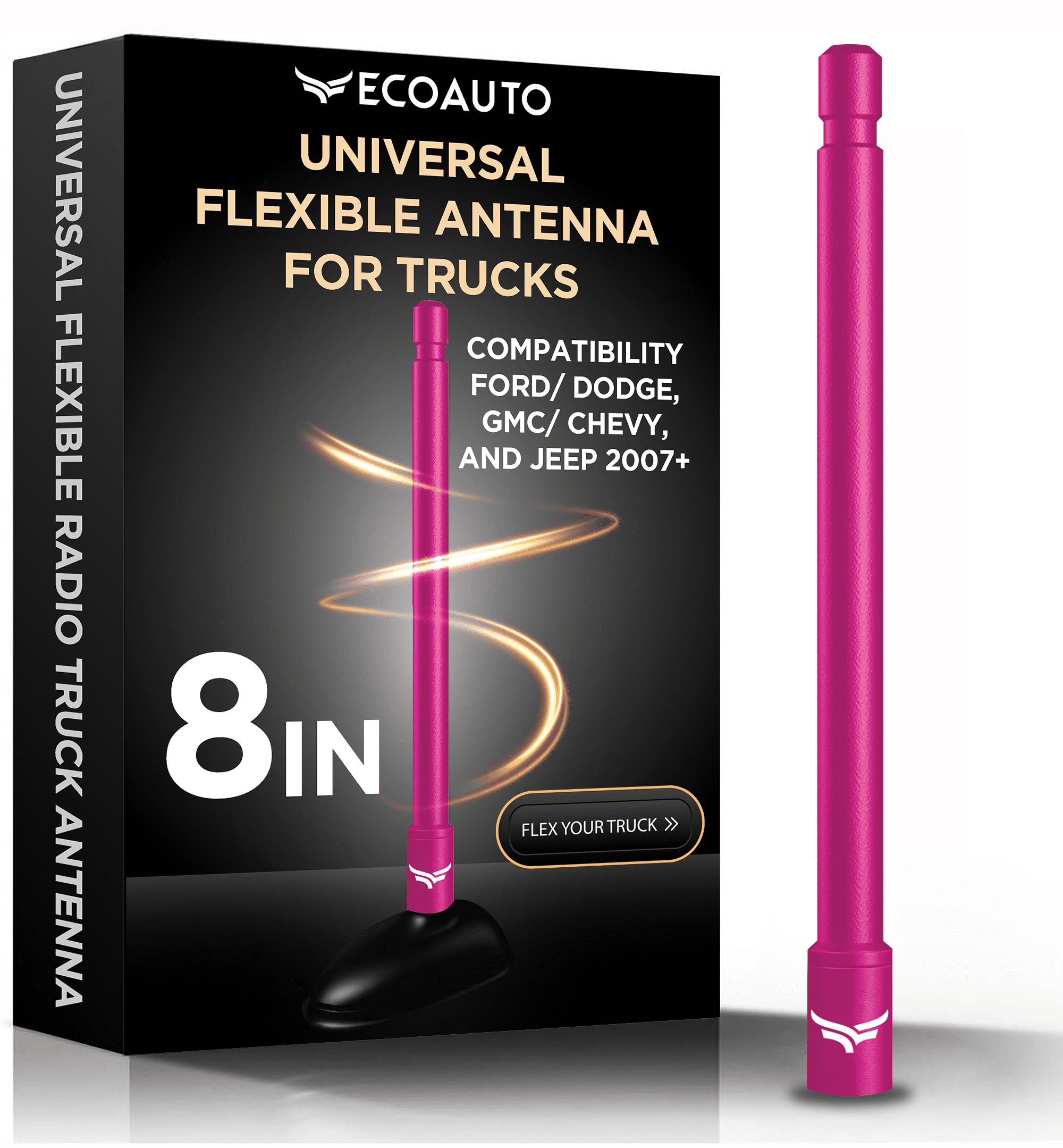 EcoAuto Universal Radio Antenna Topper for Trucks (8") - Compatible ...