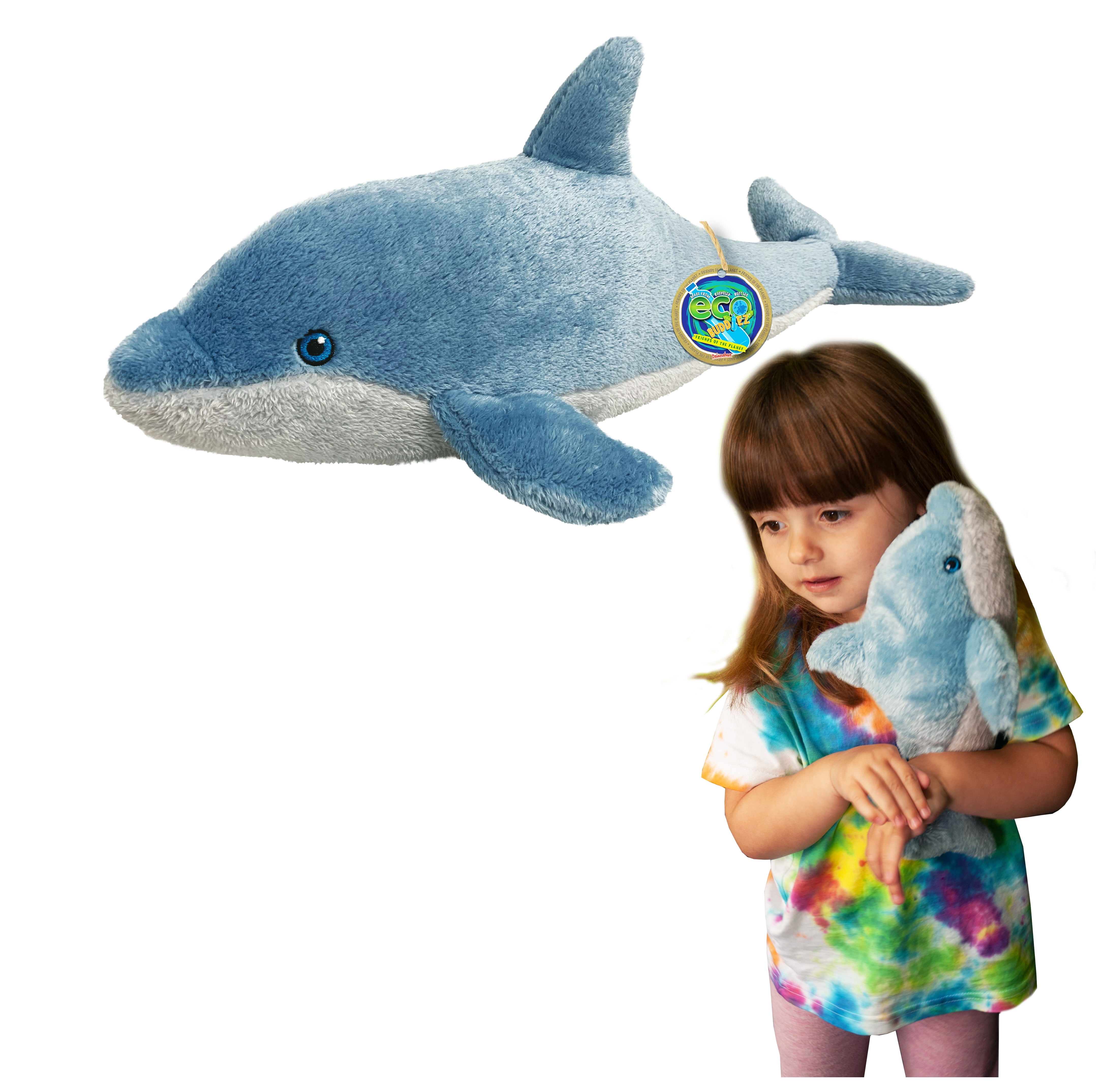 EcoBuddiez Dolphin from Deluxebase – 15" Soft Plush Toy Made from ...