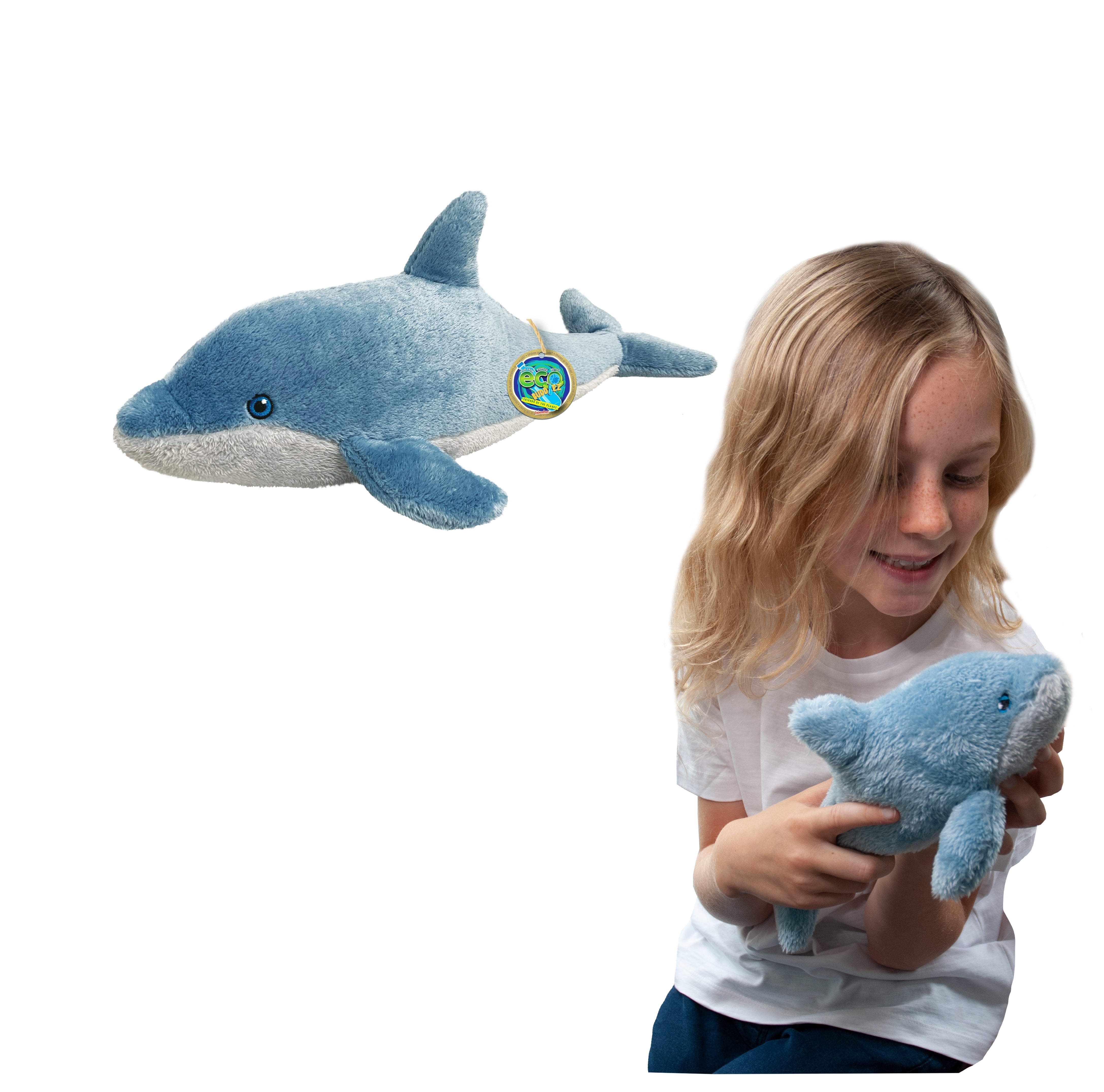 Deluxebase EcoBuddiez Dolphin - 10'' Eco-Friendly Plush Toy, Made from ...