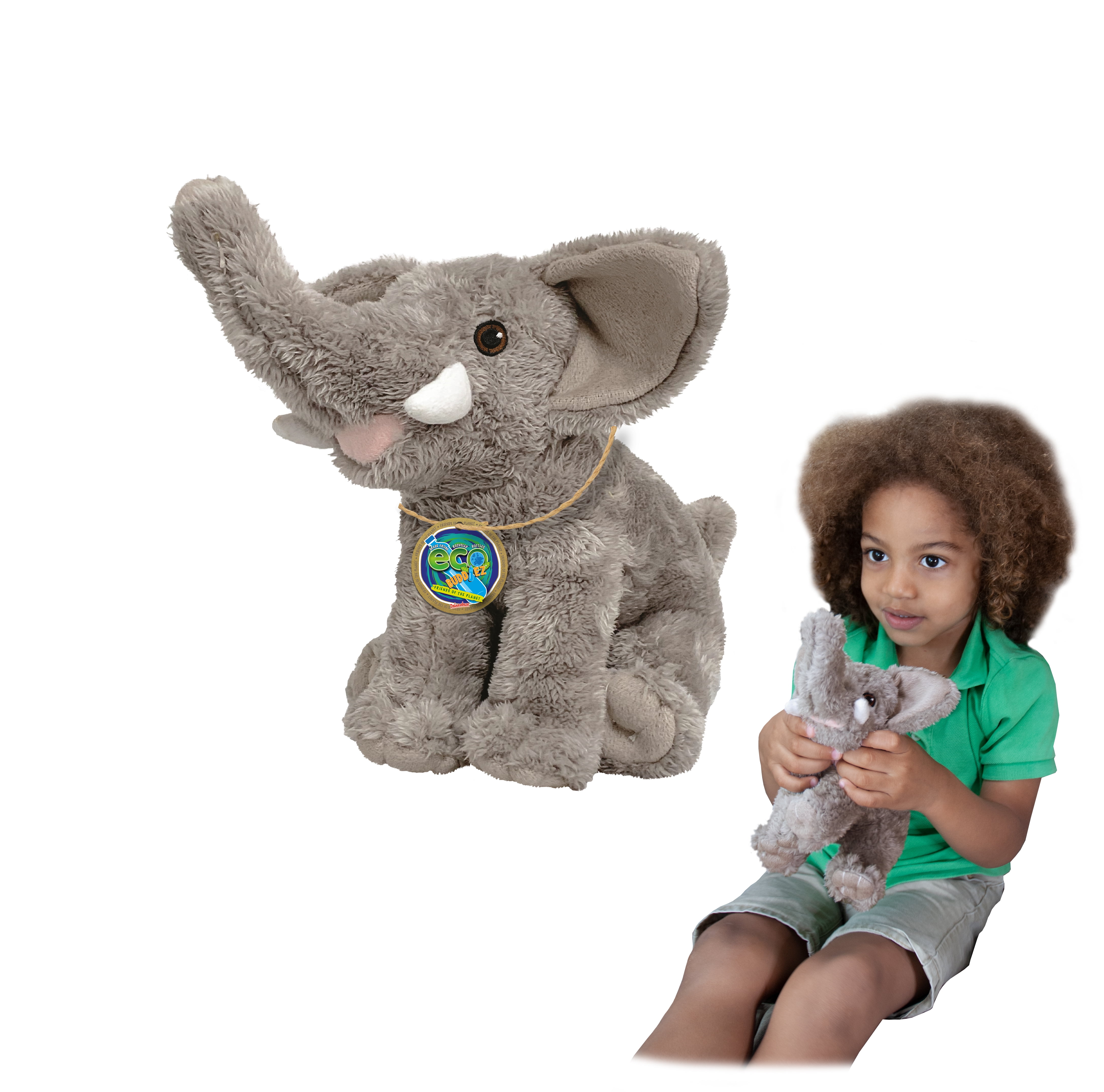 EcoBuddiez - Elephant from Deluxebase. Medium 9 inch Soft Plush Toy ...