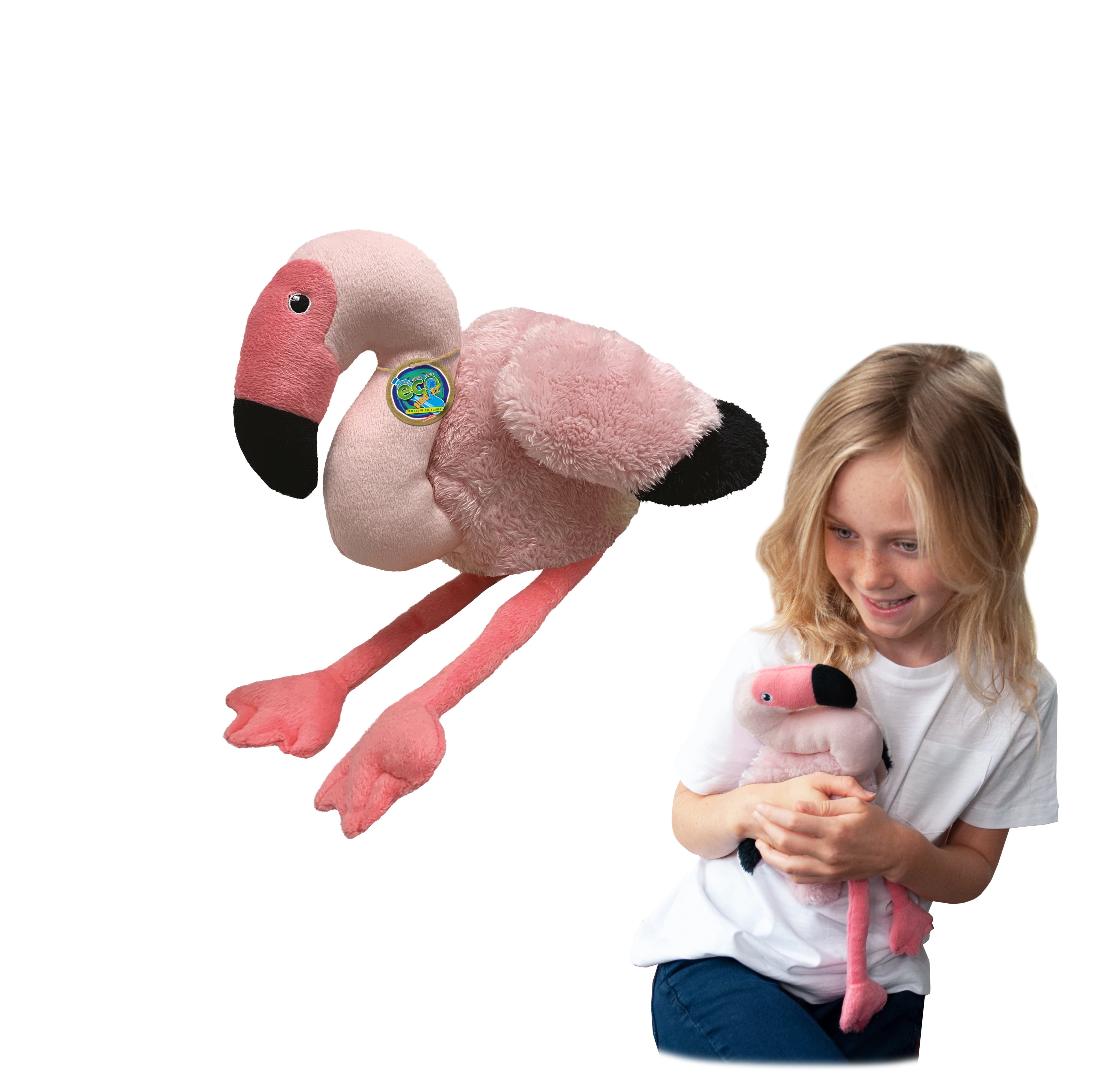 EcoBuddiez - Flamingo from Deluxebase. Medium 10 inch Soft Plush Toy ...