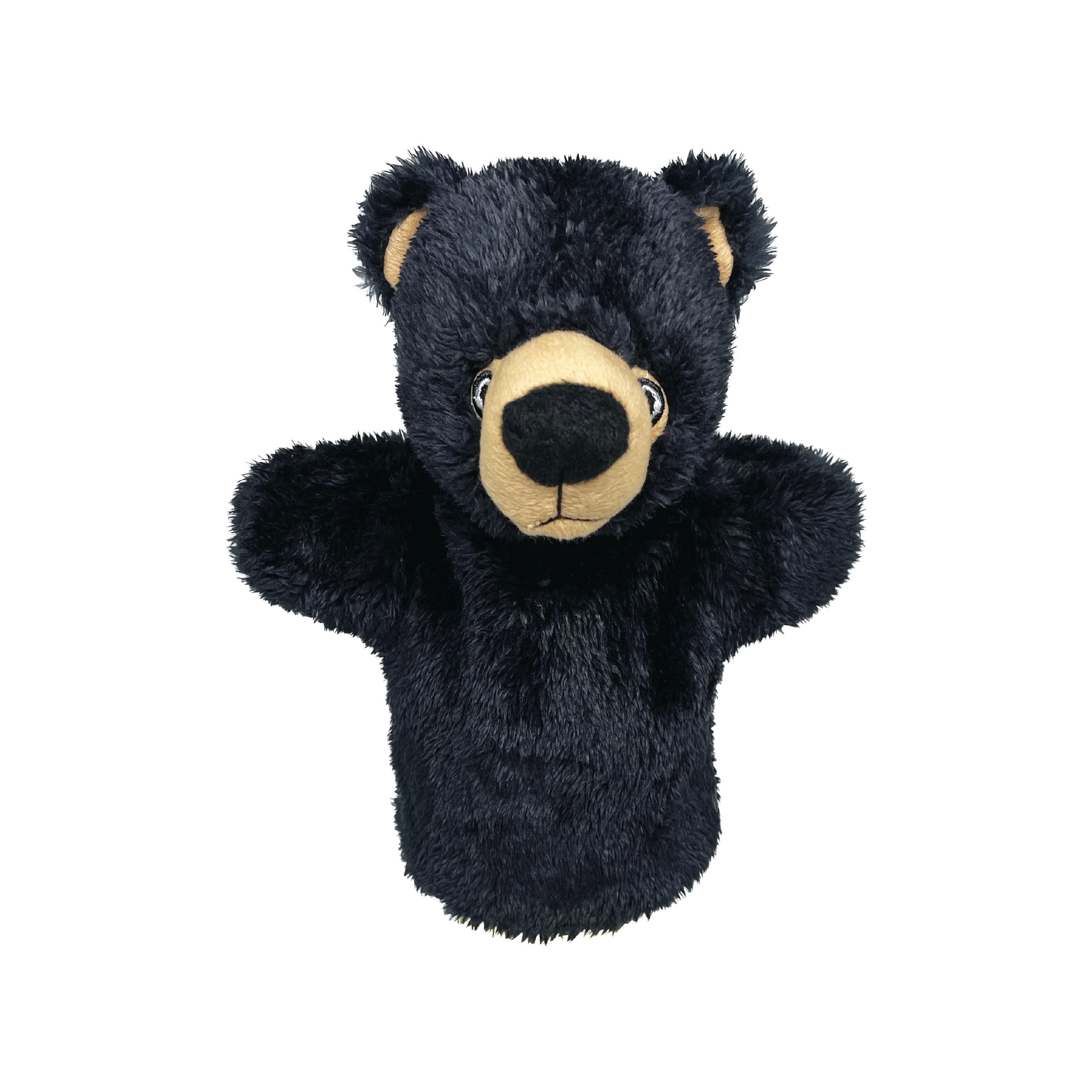 EcoBuddiez Hand Puppet – Black Bear by Deluxebase. Plush Toy Made from ...