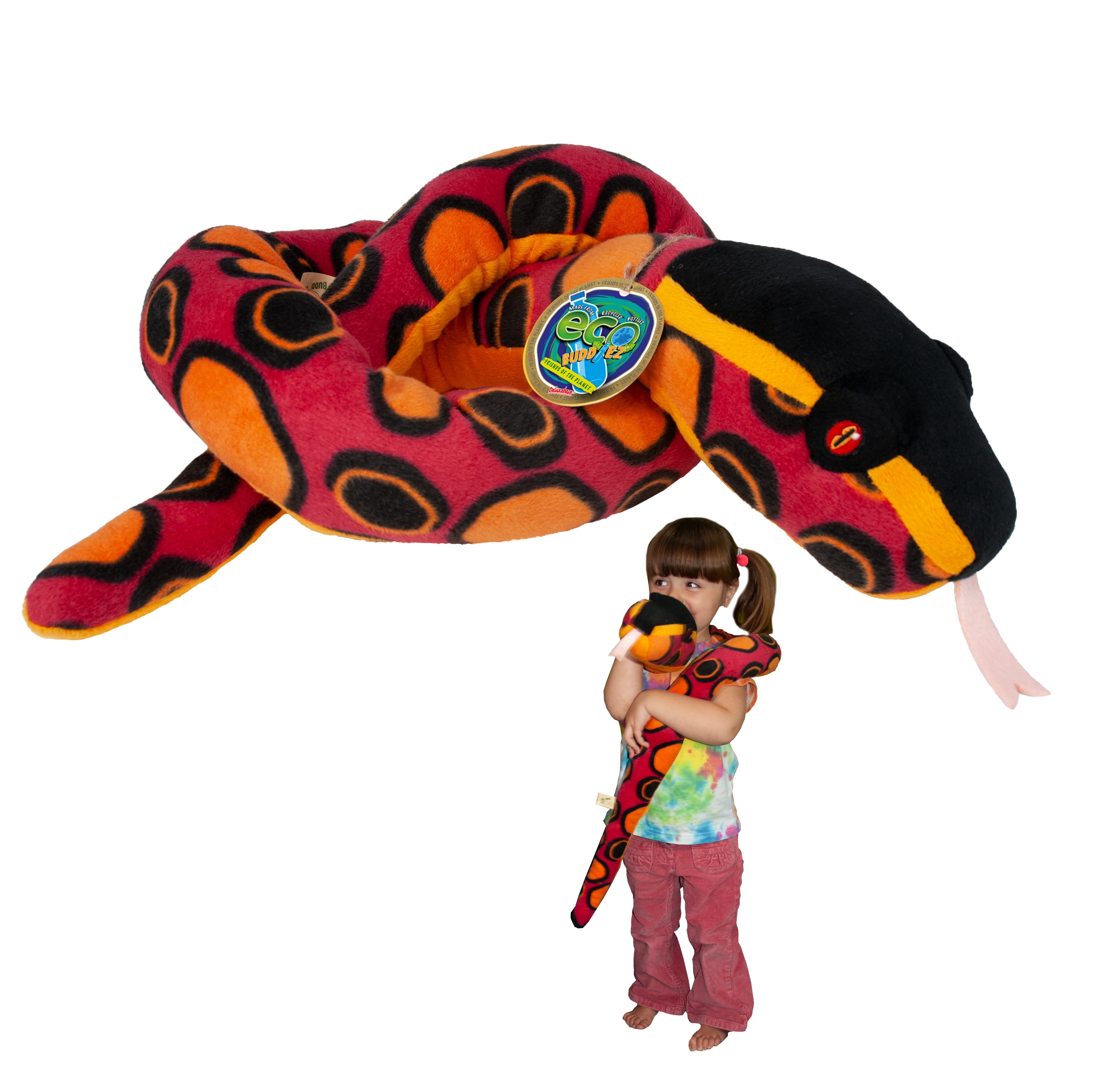 EcoBuddiez Sssnakes - Rainbow Boa from Deluxebase. 55" Soft Toy Snake ...