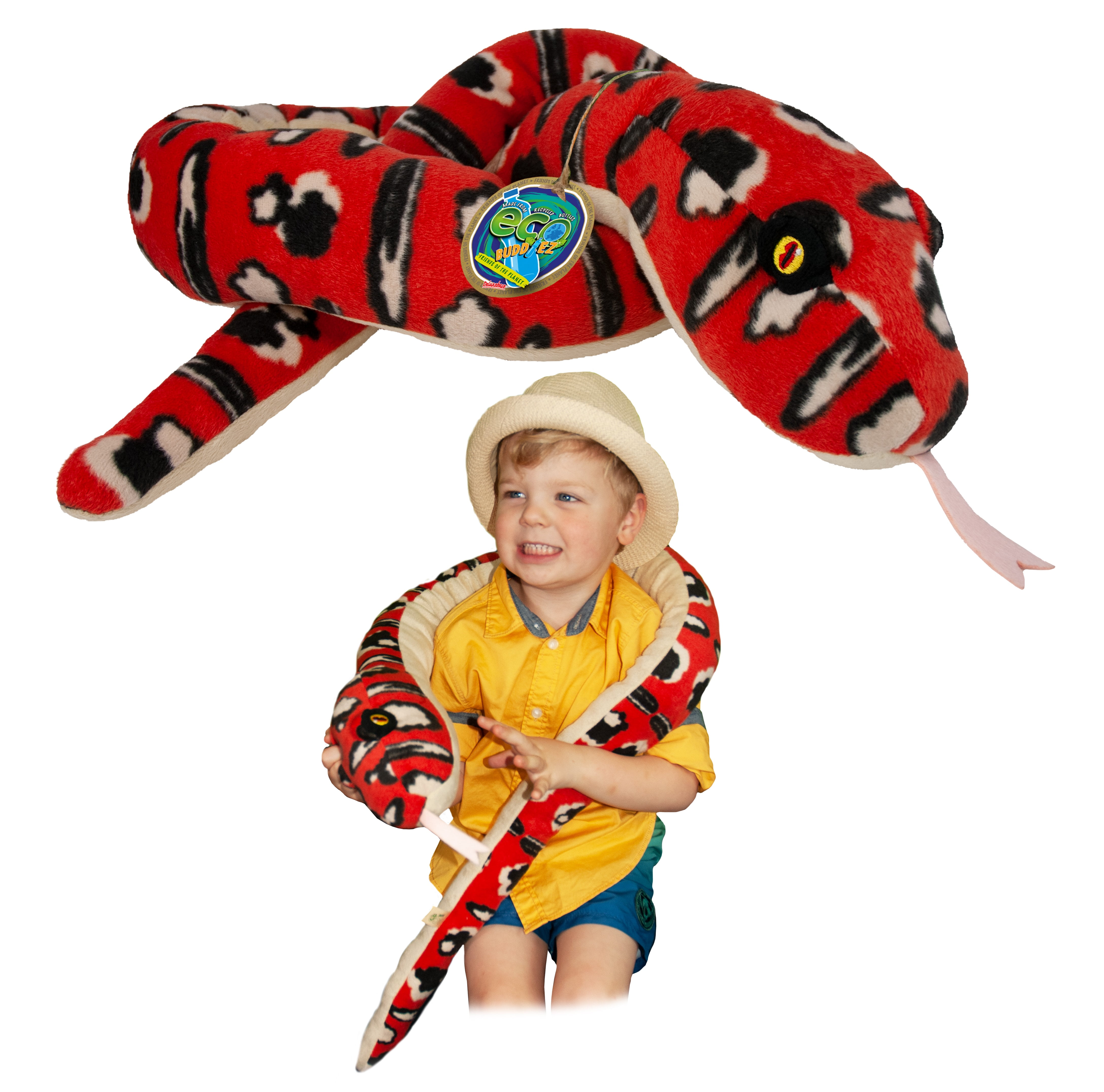 EcoBuddiez Sssnakes - Red Tree Python from Deluxebase. 55" Soft Toy ...