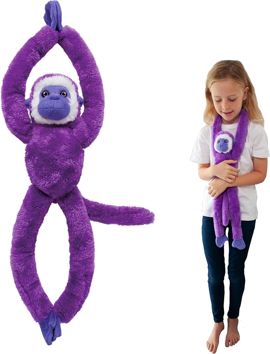 Deluxebase EcoBuddiez Tree Hugger, Purple Squirrel Monkey Plush, 28 ...