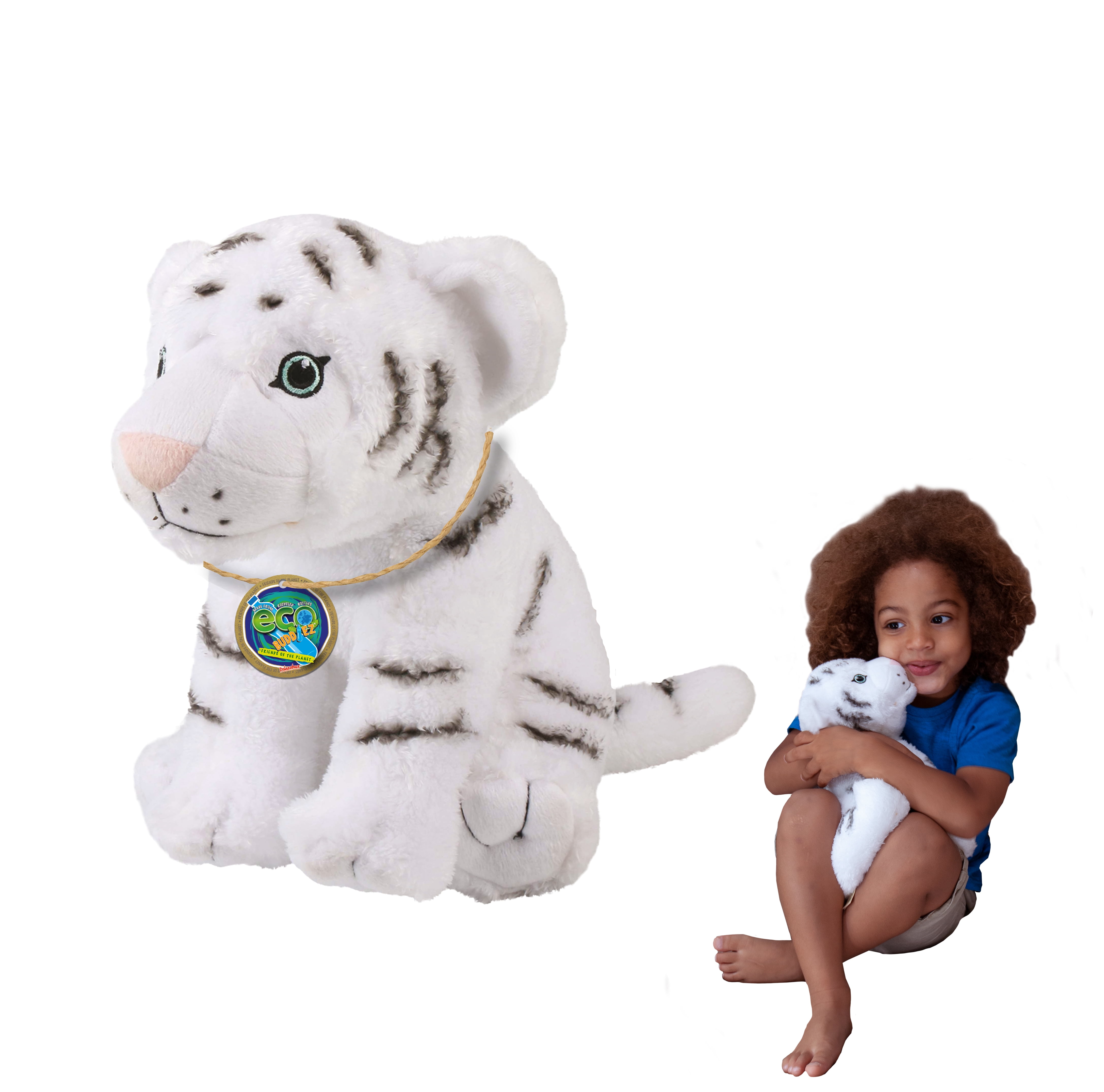 EcoBuddiez - White Tiger from Deluxebase. 12 Inch White Tiger Plush Toy ...