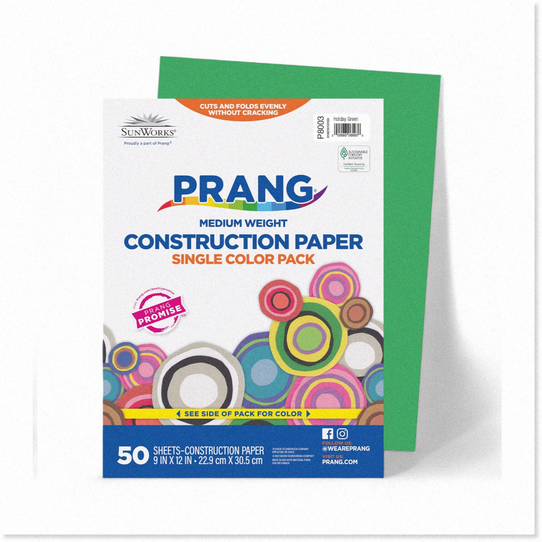 EcoCraft Holiday Green Construction Paper - Vibrant 9" x 12" Sheets for ...