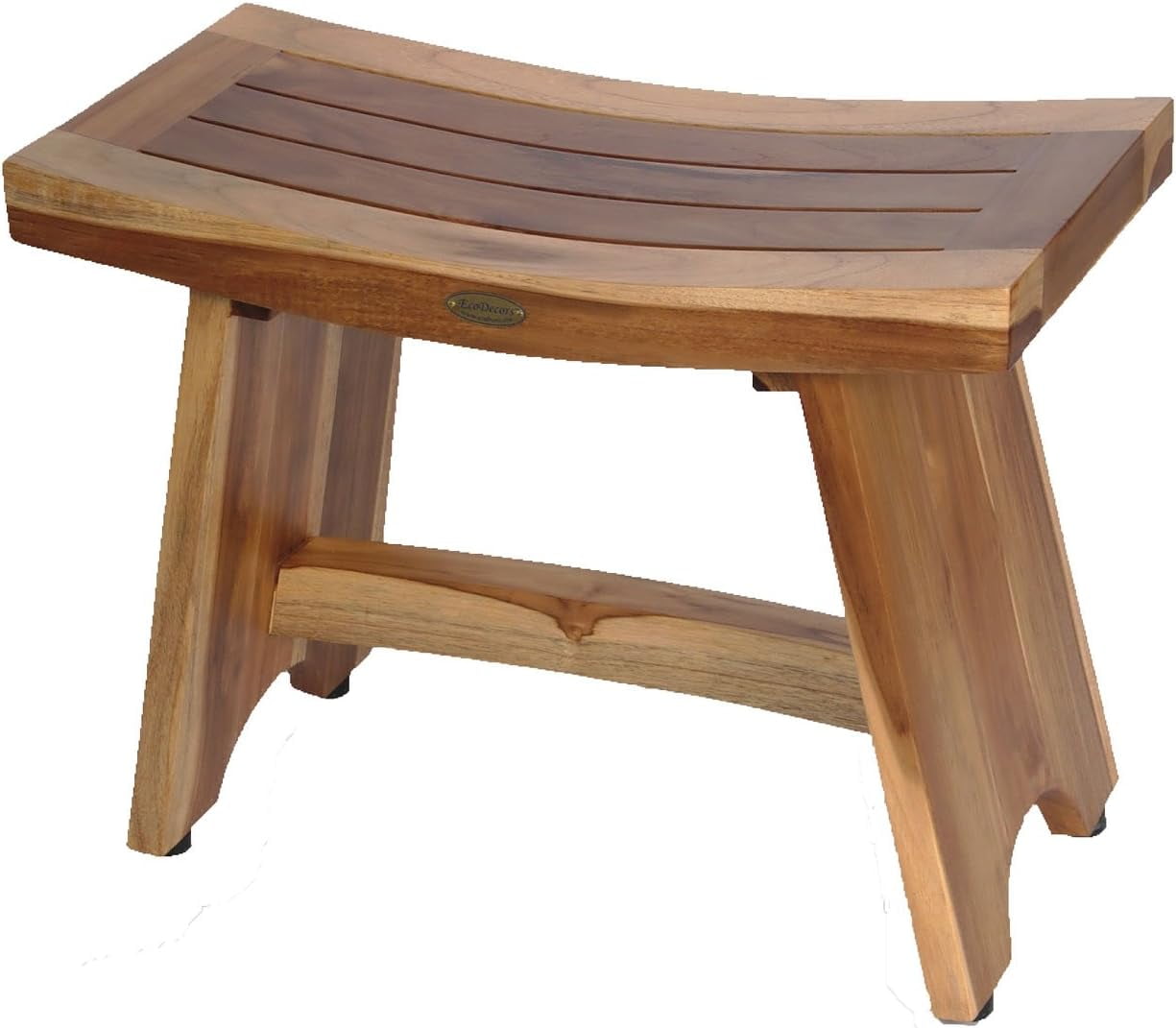 EcoDecors 24 Inch Serenity Waterproof Teak Wood Shower Bench Stool Seat ...