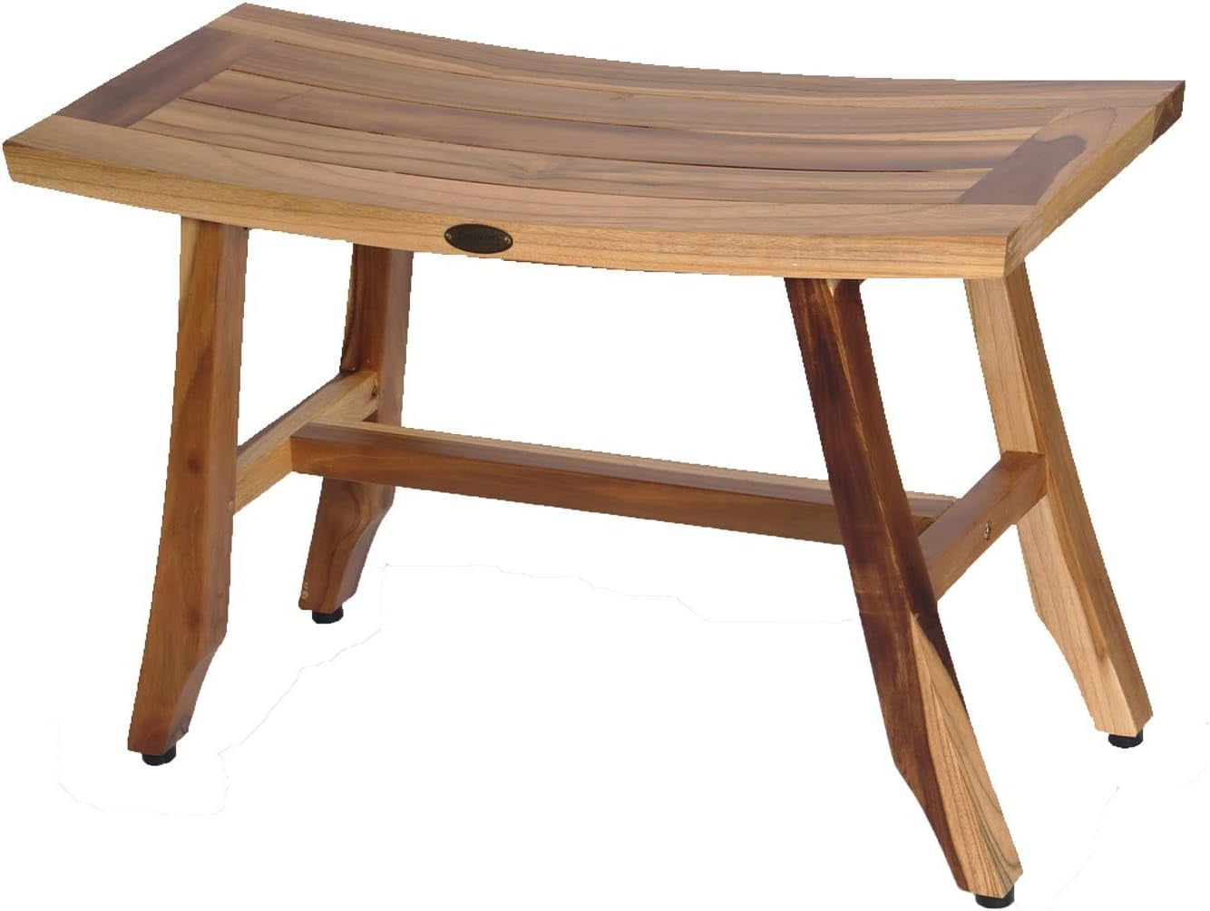 EcoDecors 28 Inch Satori Natural Teak Waterproof Teak Wood Shower Stool ...