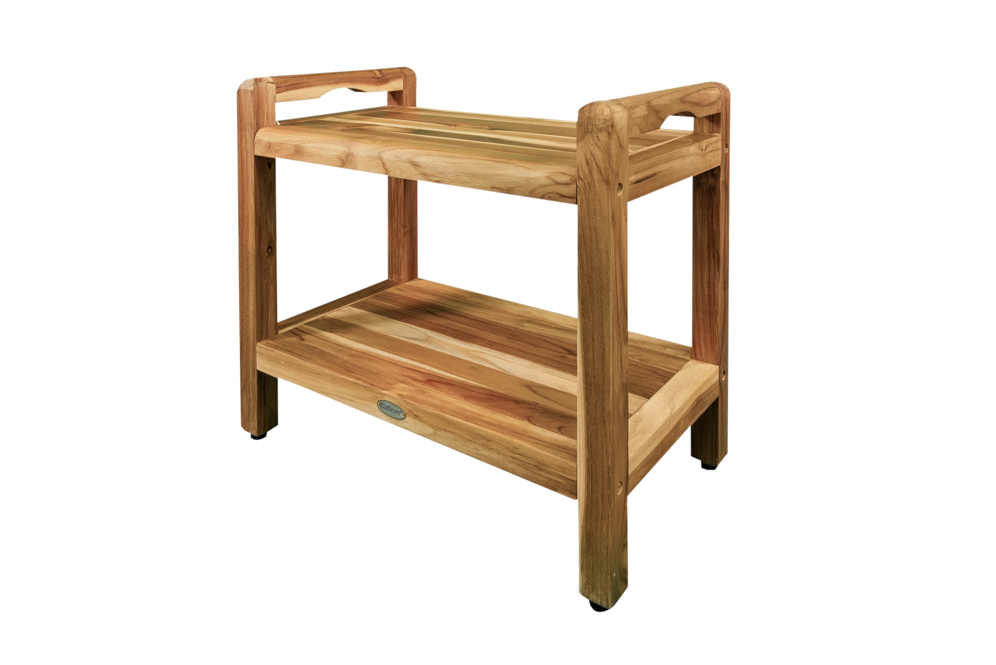 EcoDecors Eleganto 24" Teak Wood Shower Bench, EarthyTeak - Walmart.com