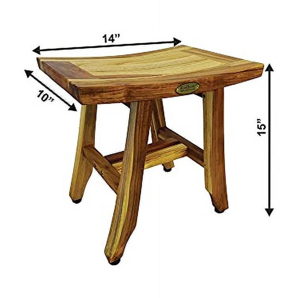 EcoDecors Satori 14 Inch Shaving Waterproof Teak Wood Shower Bench ...