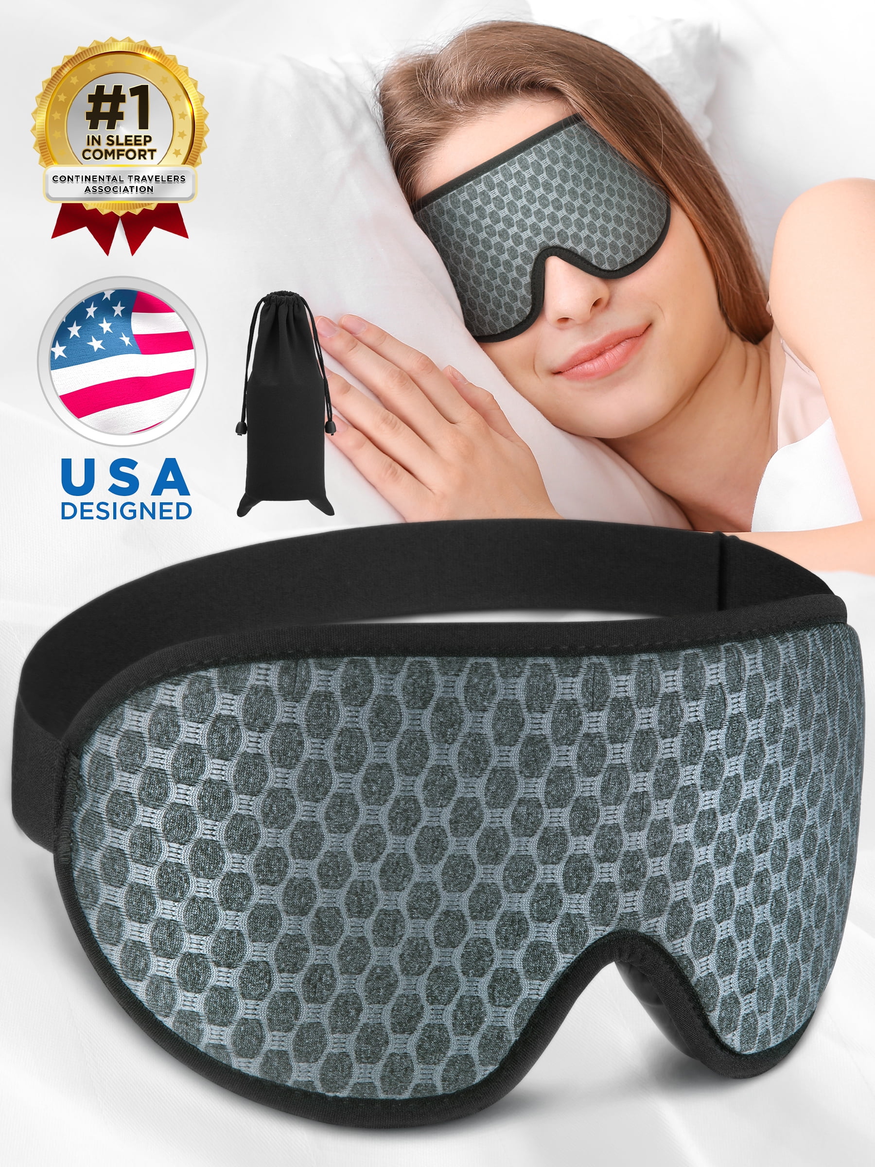 EcoEarth Eye Mask for Sleep, Sleeping Masks for Women & Men, Blackout ...