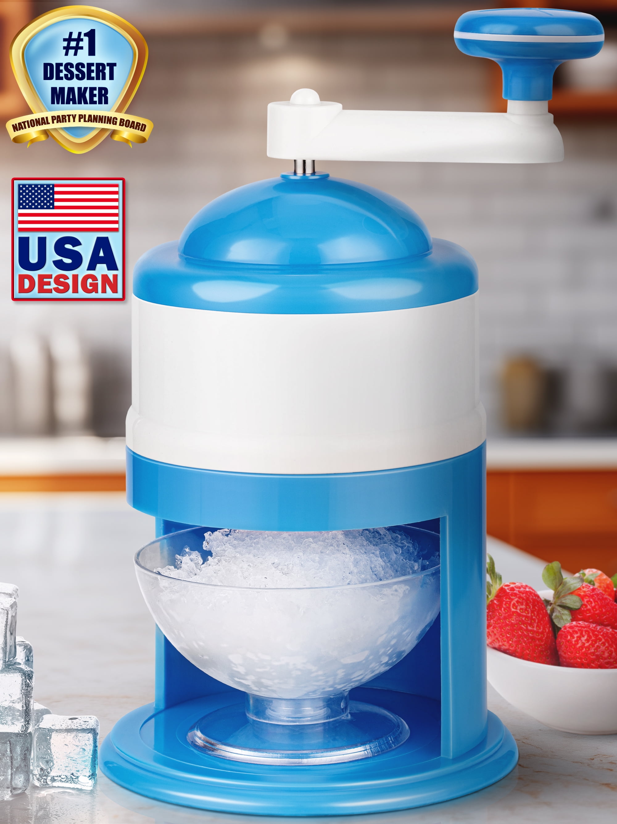 "EcoEarth Snow Cone Machine, Manual Ice Shaver & Crusher, Portable ...