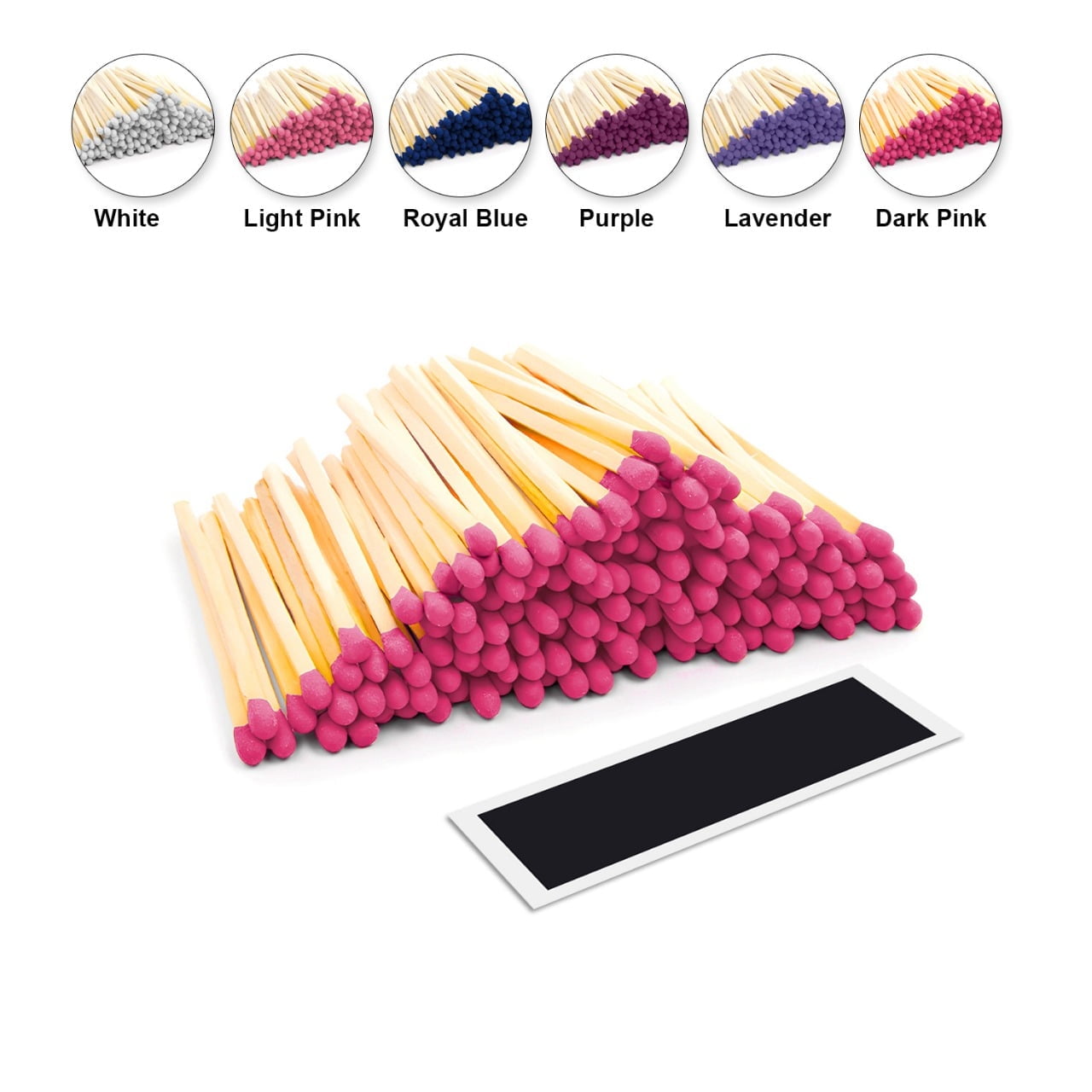 EcoFlare 4-Inch Fancy Themed Colorful Matches Sticks (80ct) with ...
