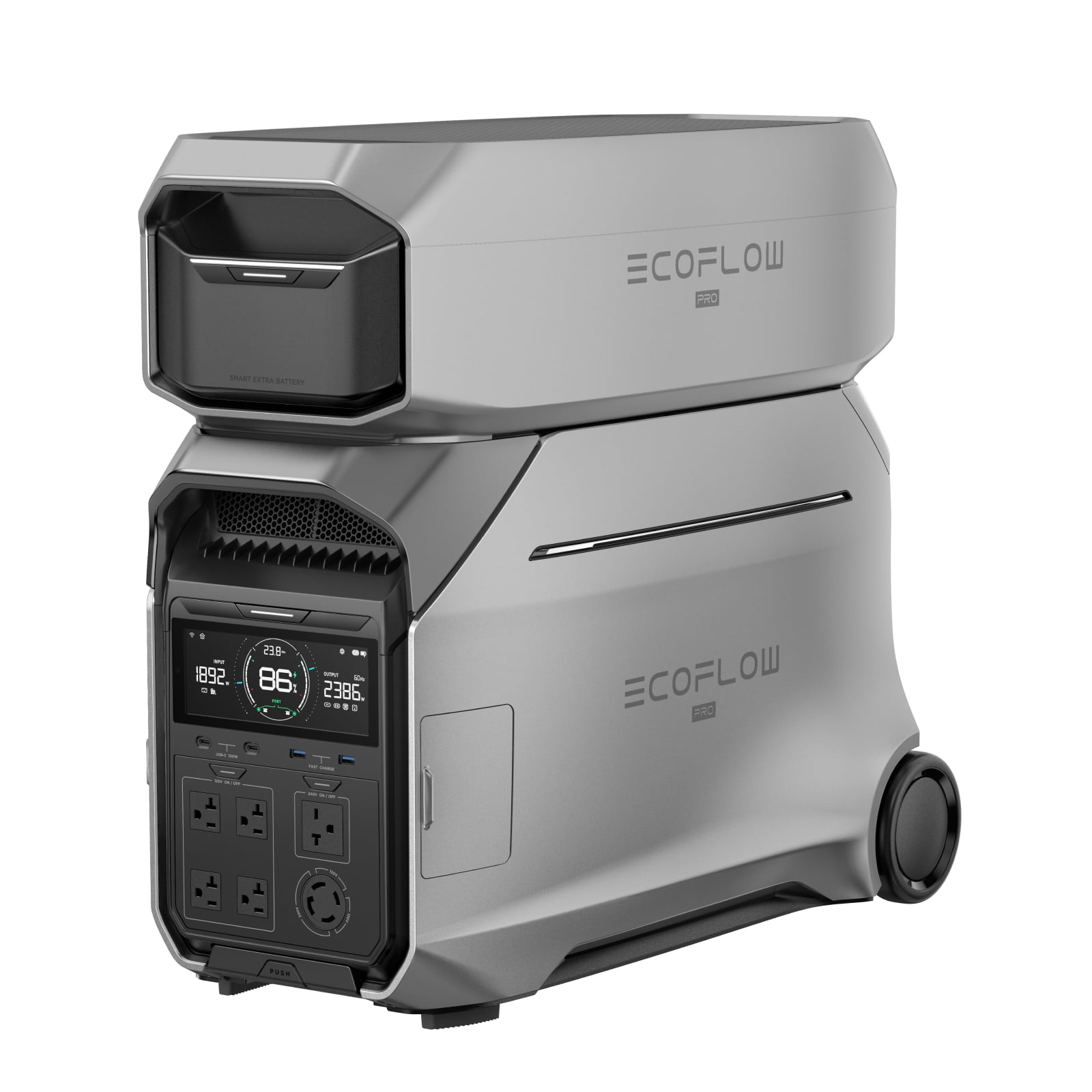 EF EcoFlow 8kWh Portable Power Station: DELTA Pro 3 with Extra Battery, 120/240V 4000W AC Output ...