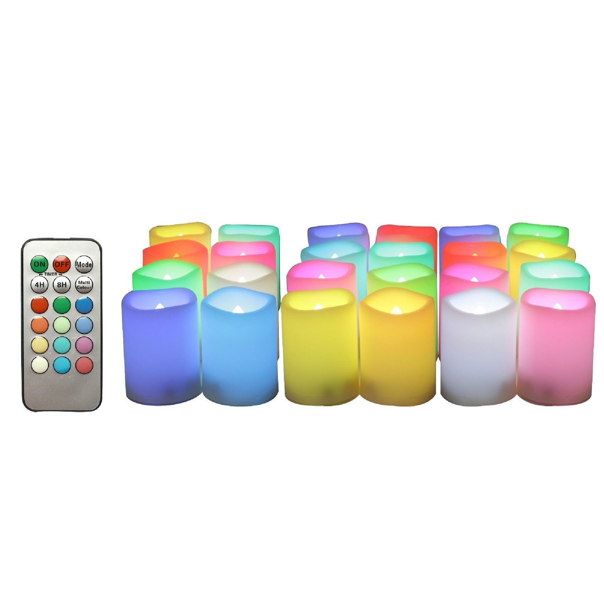 EcoGecko 24-Pack Realistic Color Changing Flameless Votive Candles ...