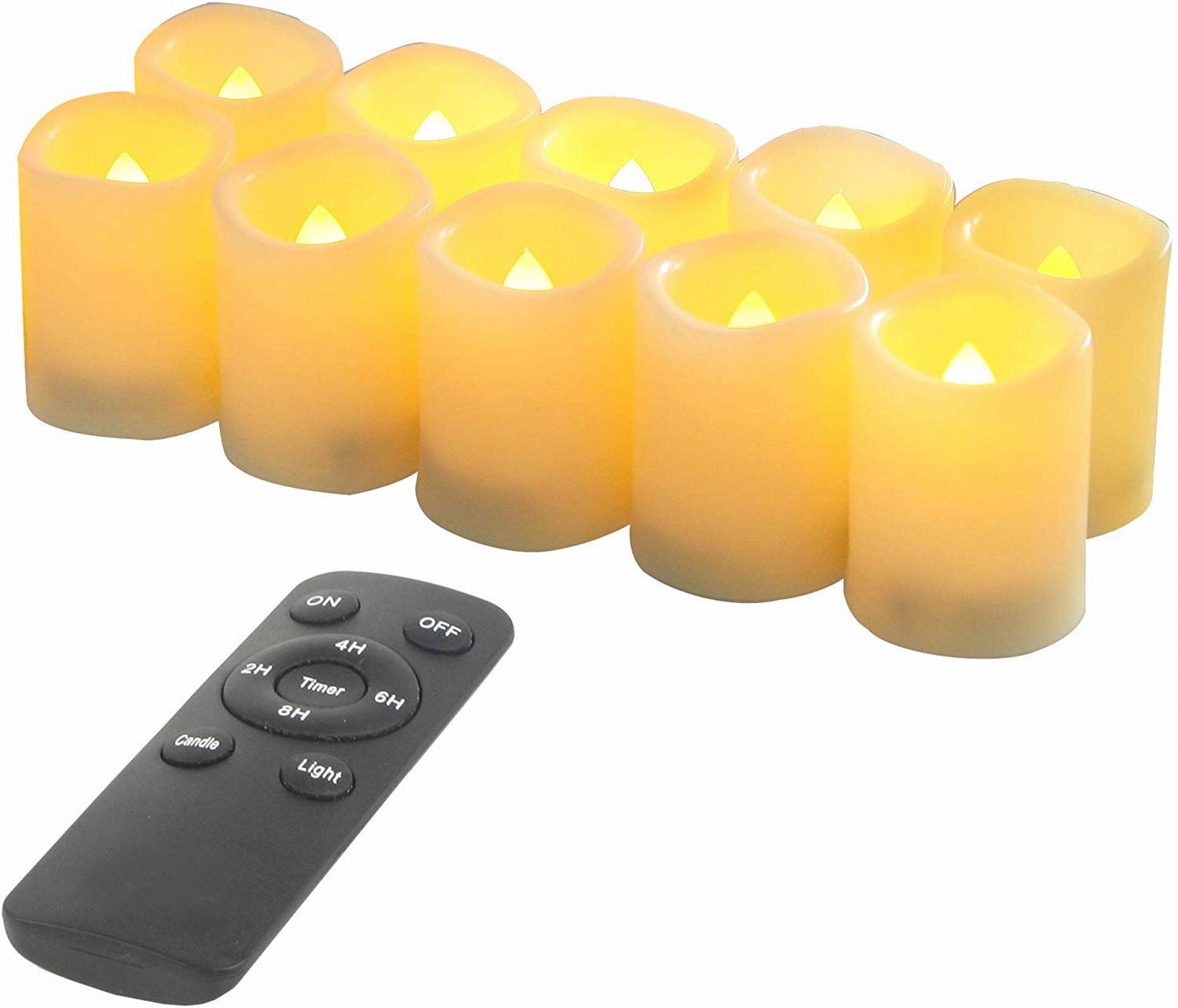 EcoGecko Flameless Votive Candles with Remote and Timer, Battery ...